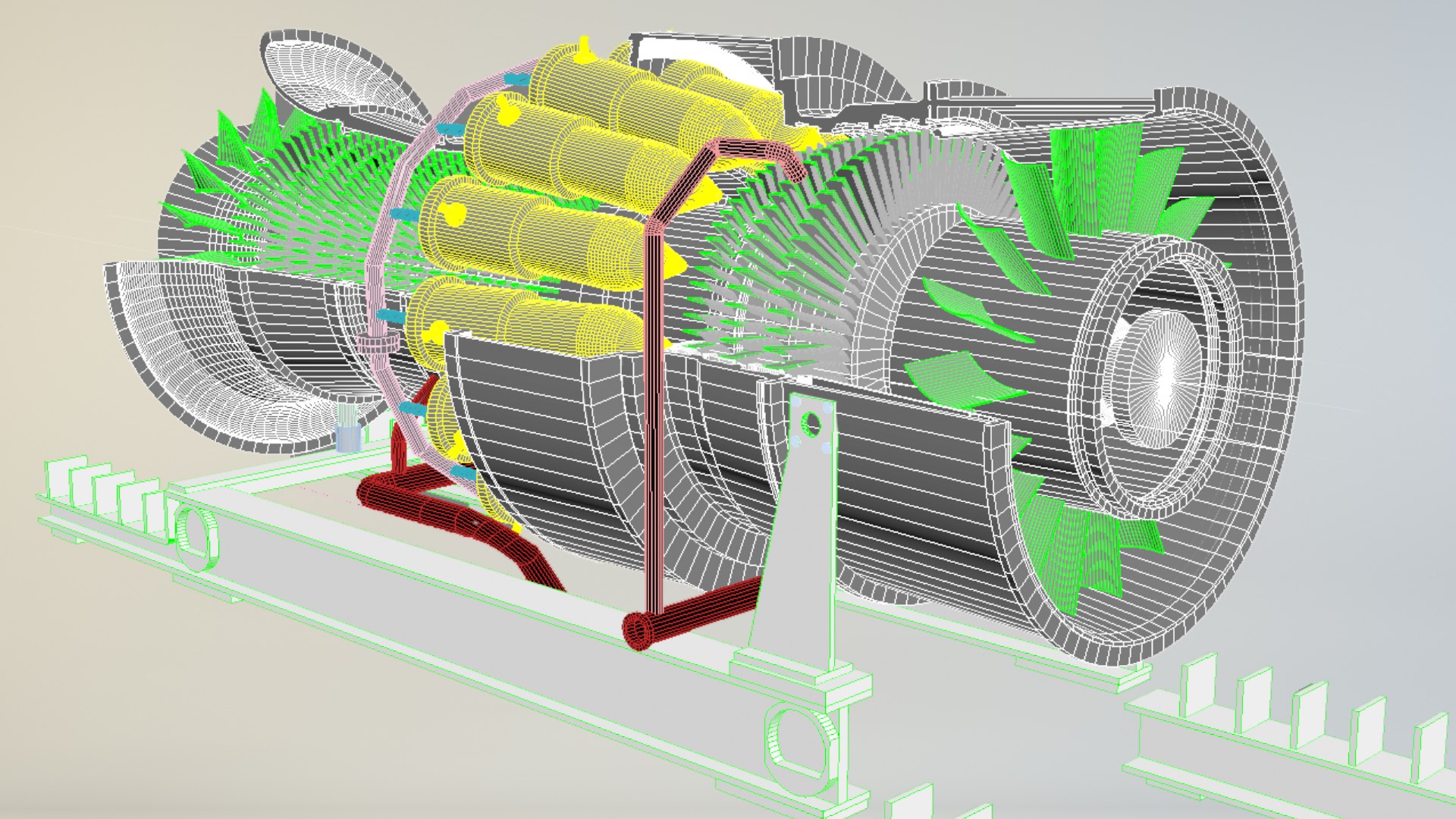 3D e9 gas turbine model - TurboSquid 1158970