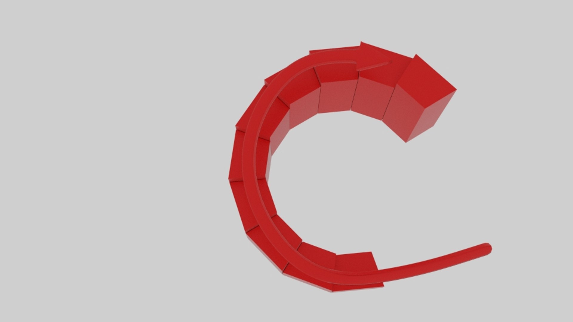 arrow curve graph 3d model