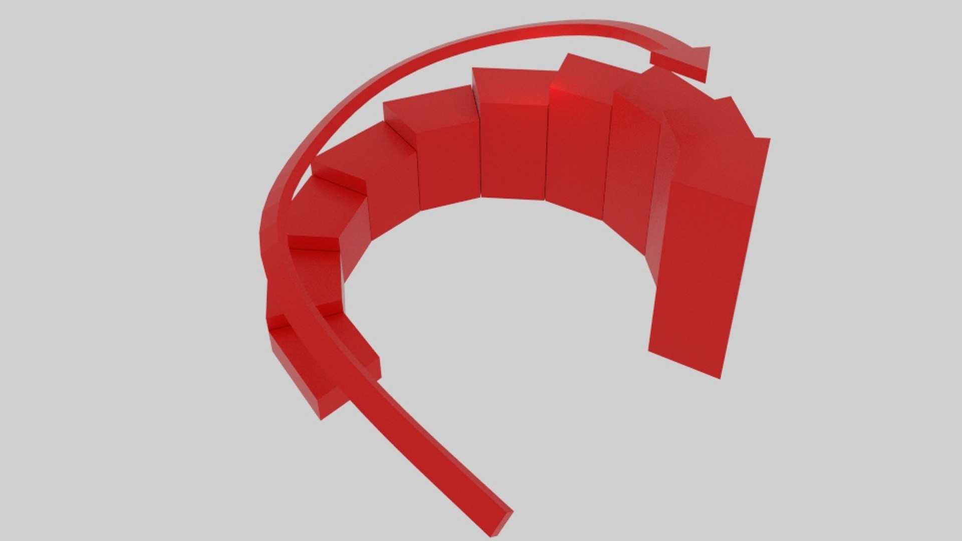 arrow curve graph 3d model