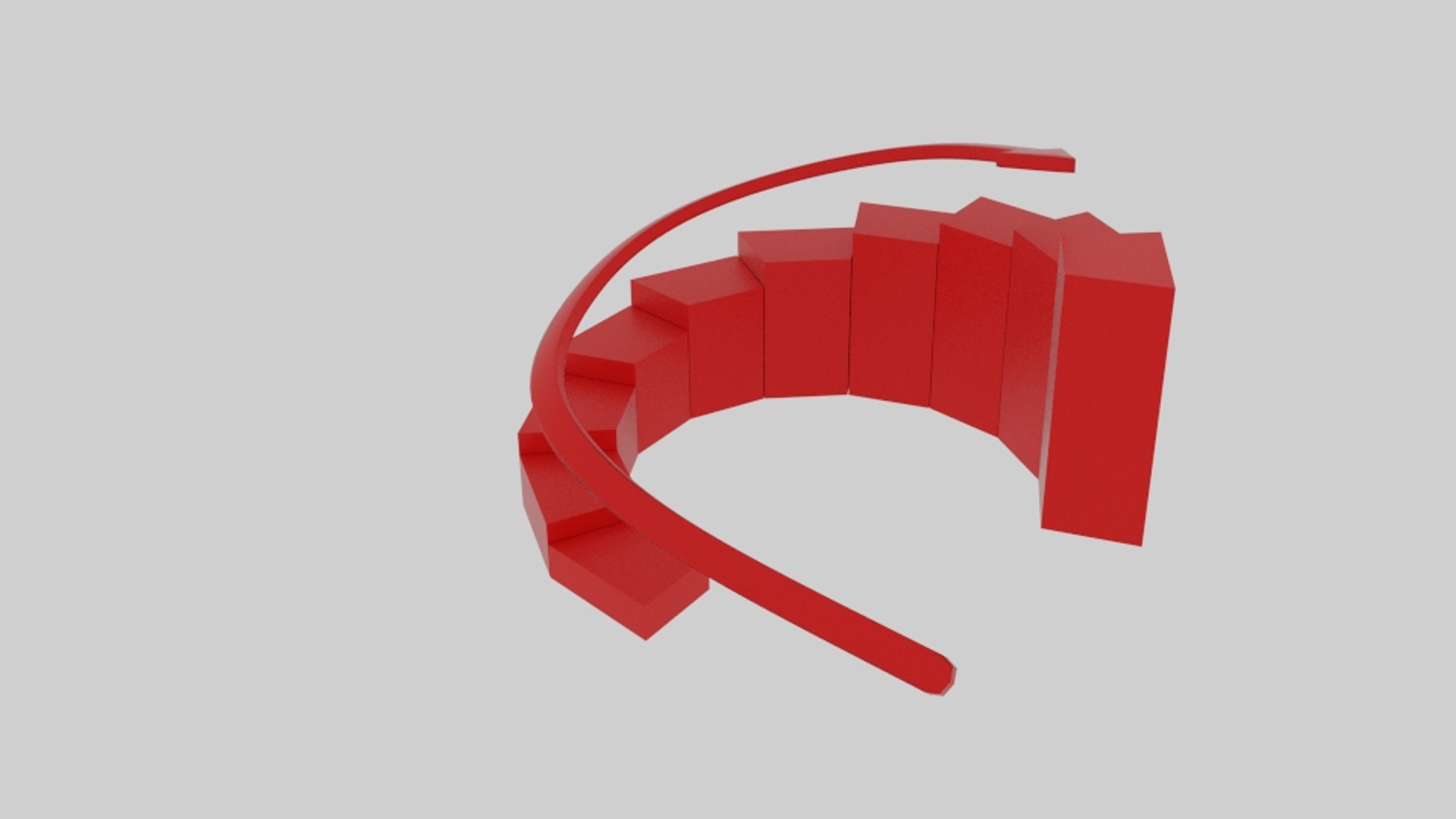 arrow curve graph 3d model