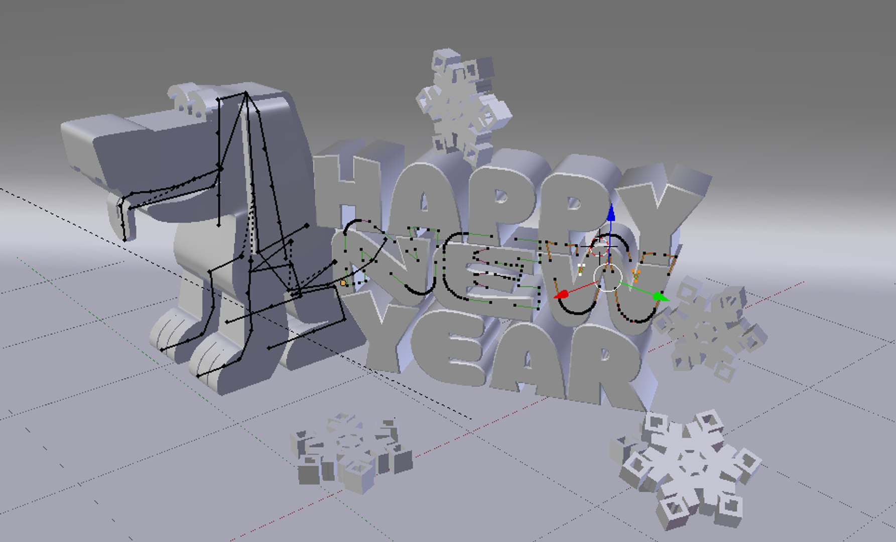 Happy new year 3D model - TurboSquid 1232021