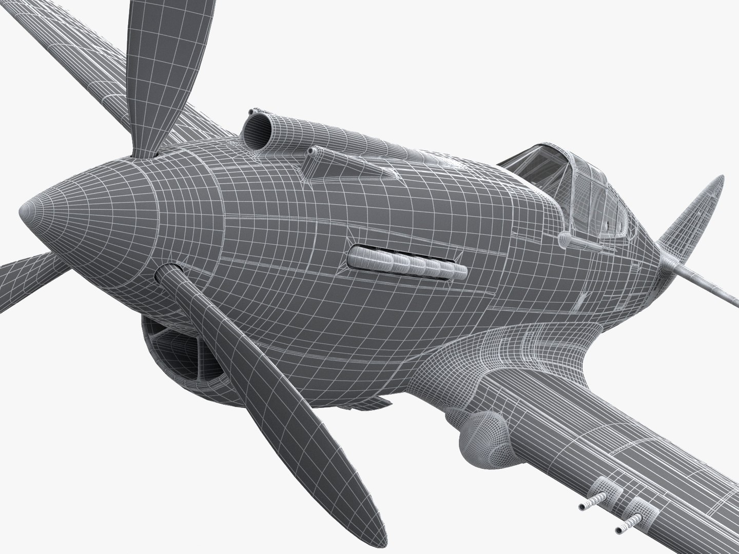 p 40 warhawk fighter 3d model