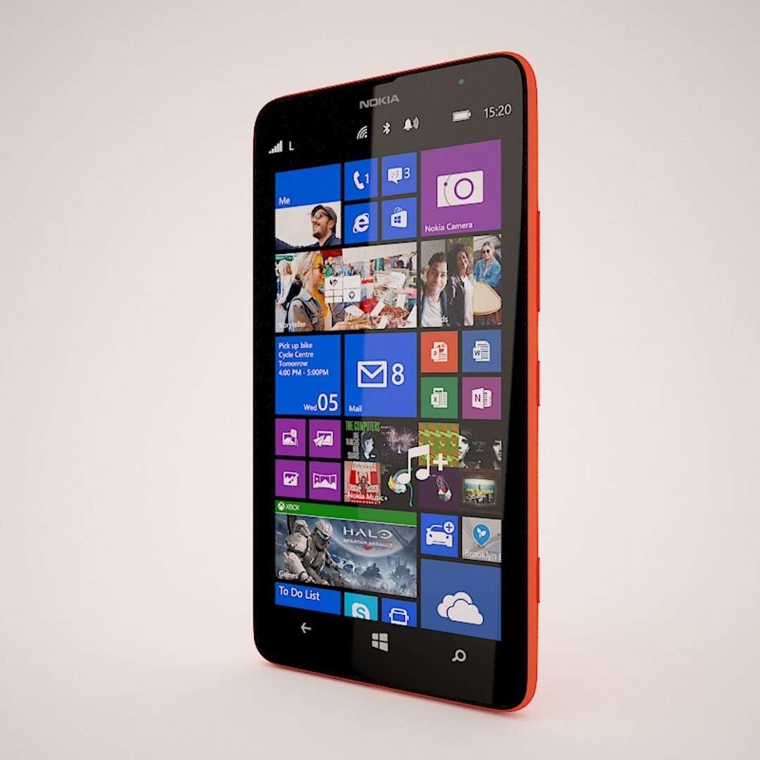 3d nokia lumia 1320 red model