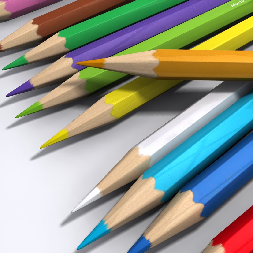 3d model colored pencils