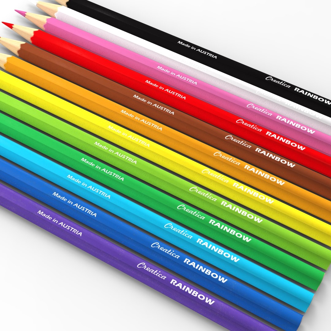 3d model colored pencils