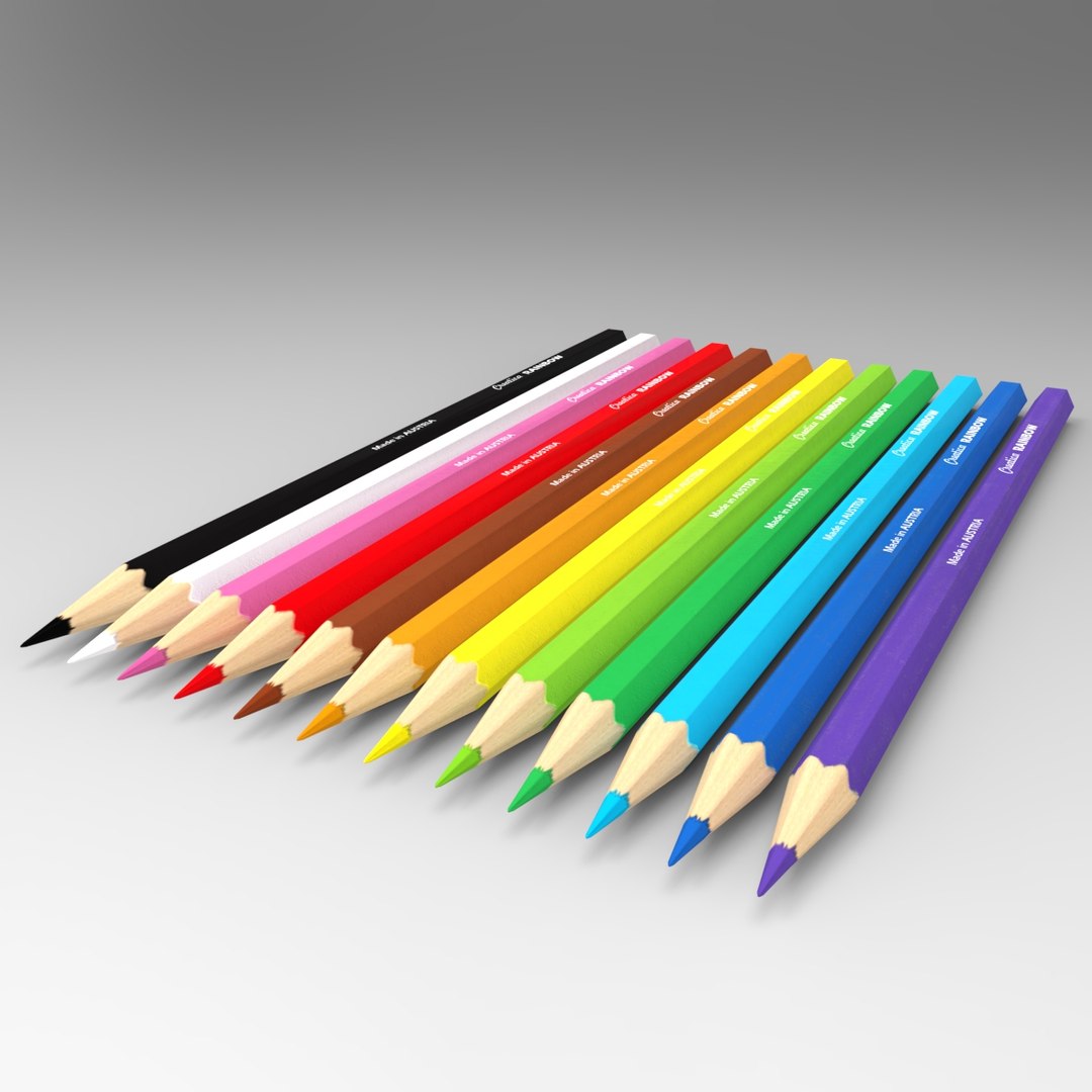 3d model colored pencils