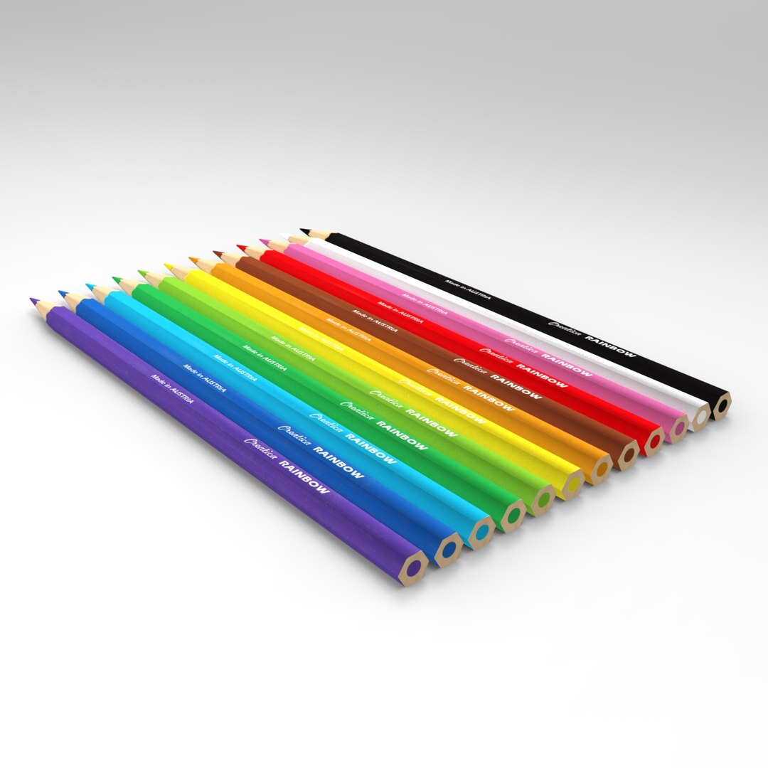 3d model colored pencils
