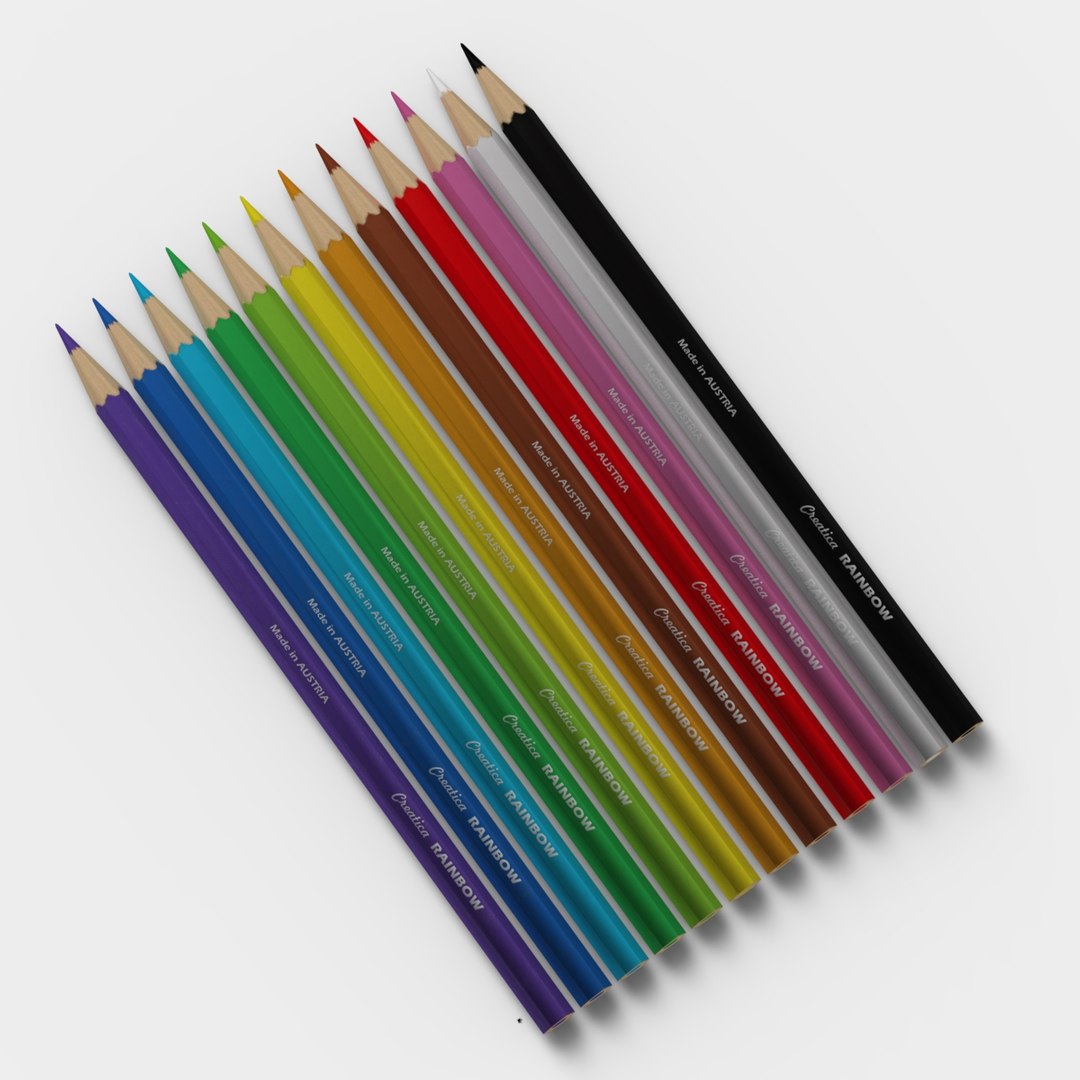 3d model colored pencils