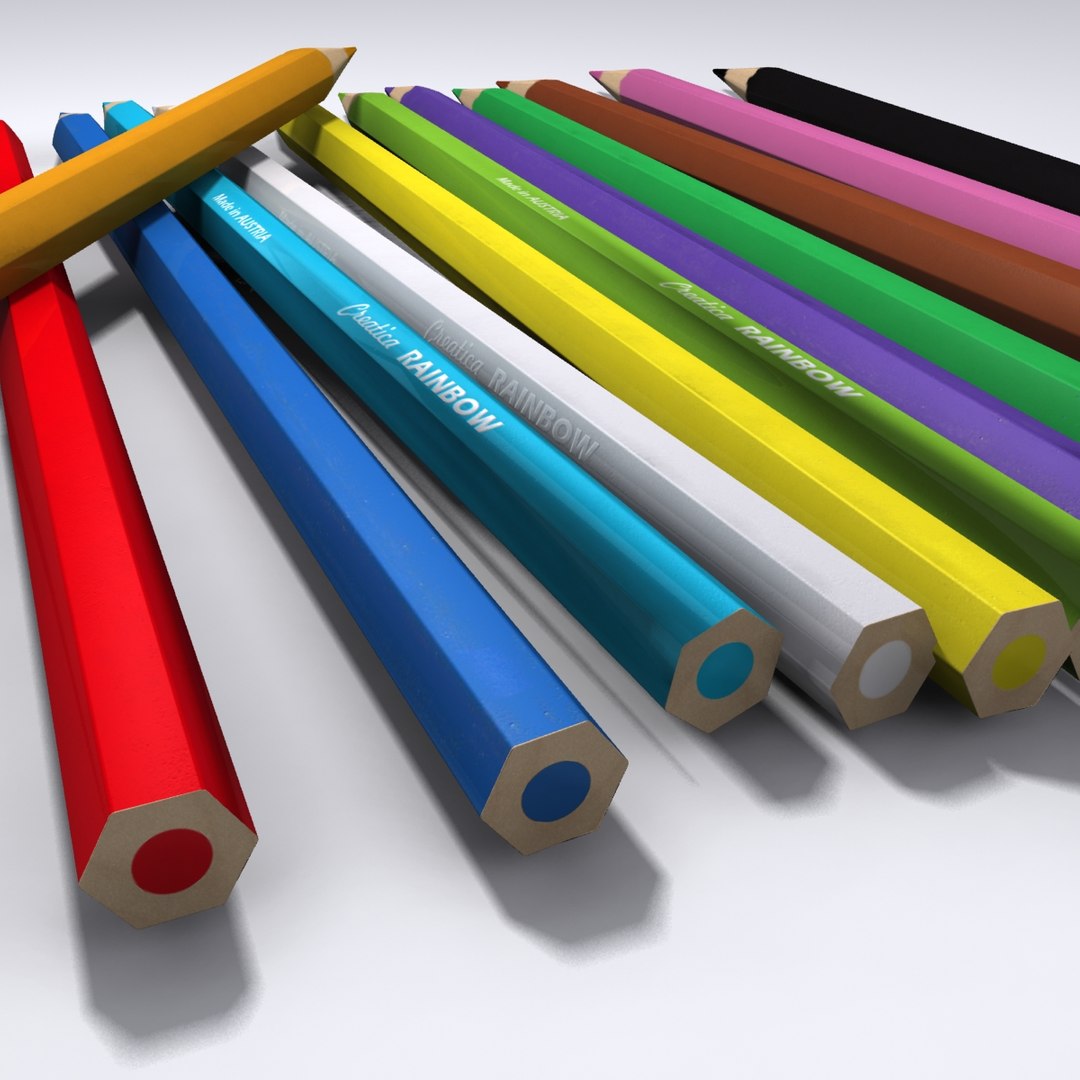 3d model colored pencils