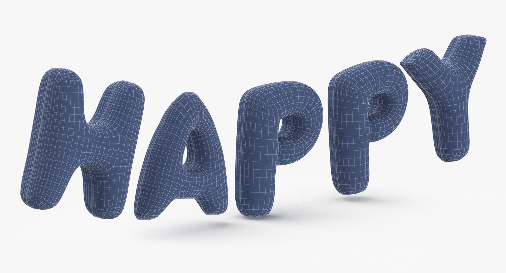 Foil Baloon Words Happy Gold 3D model - TurboSquid 1740144