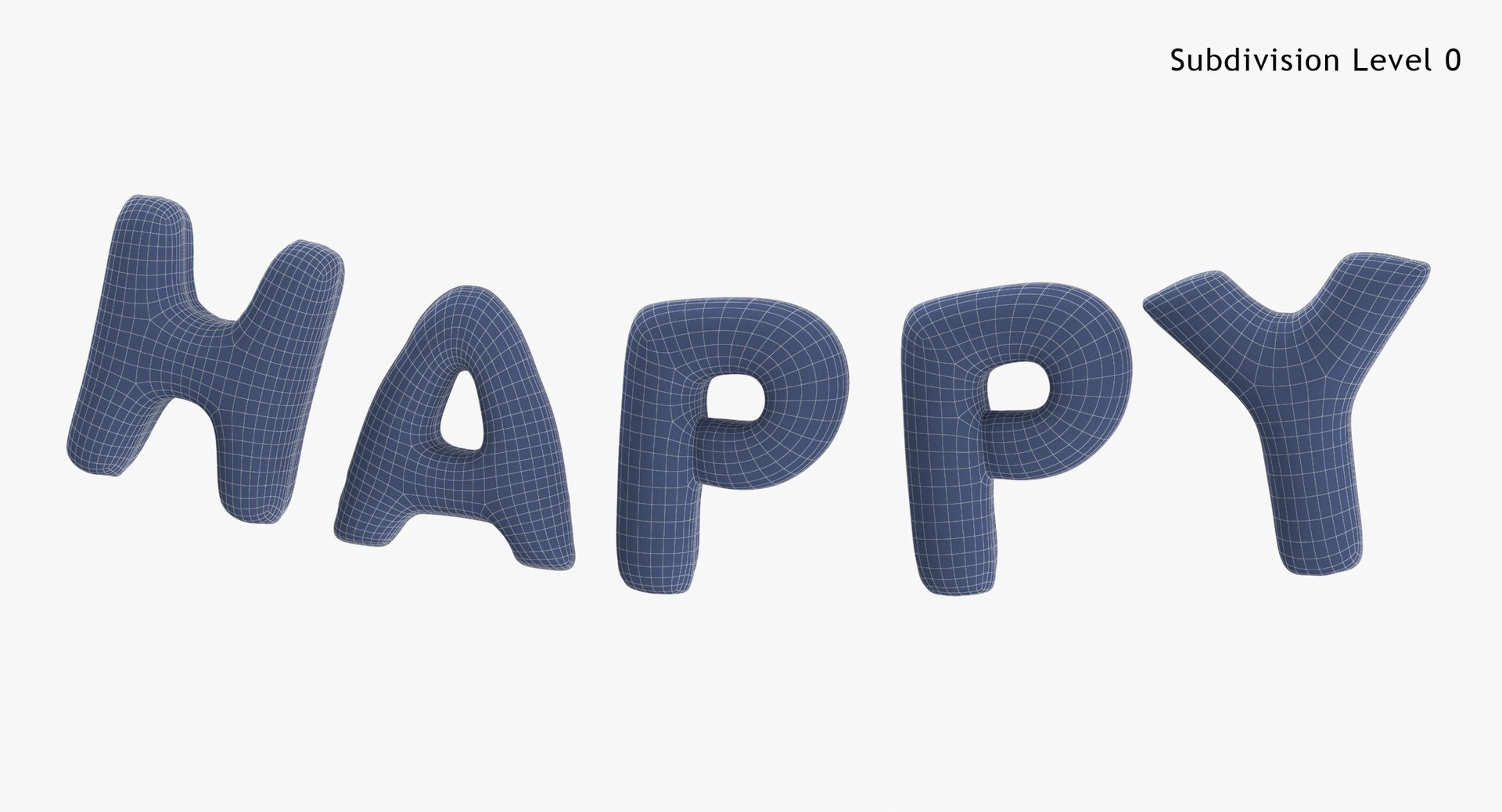 Foil Baloon Words Happy Gold 3D model - TurboSquid 1740144