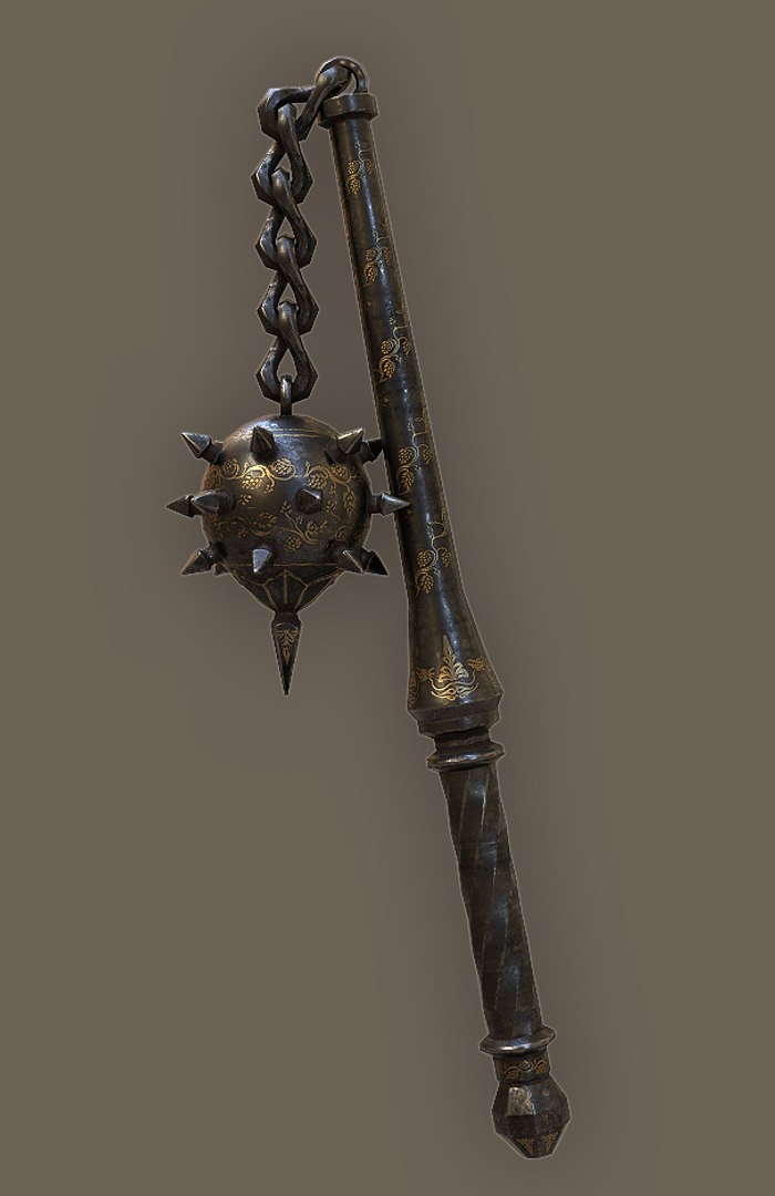 Antique Flail Model - TurboSquid 1191426