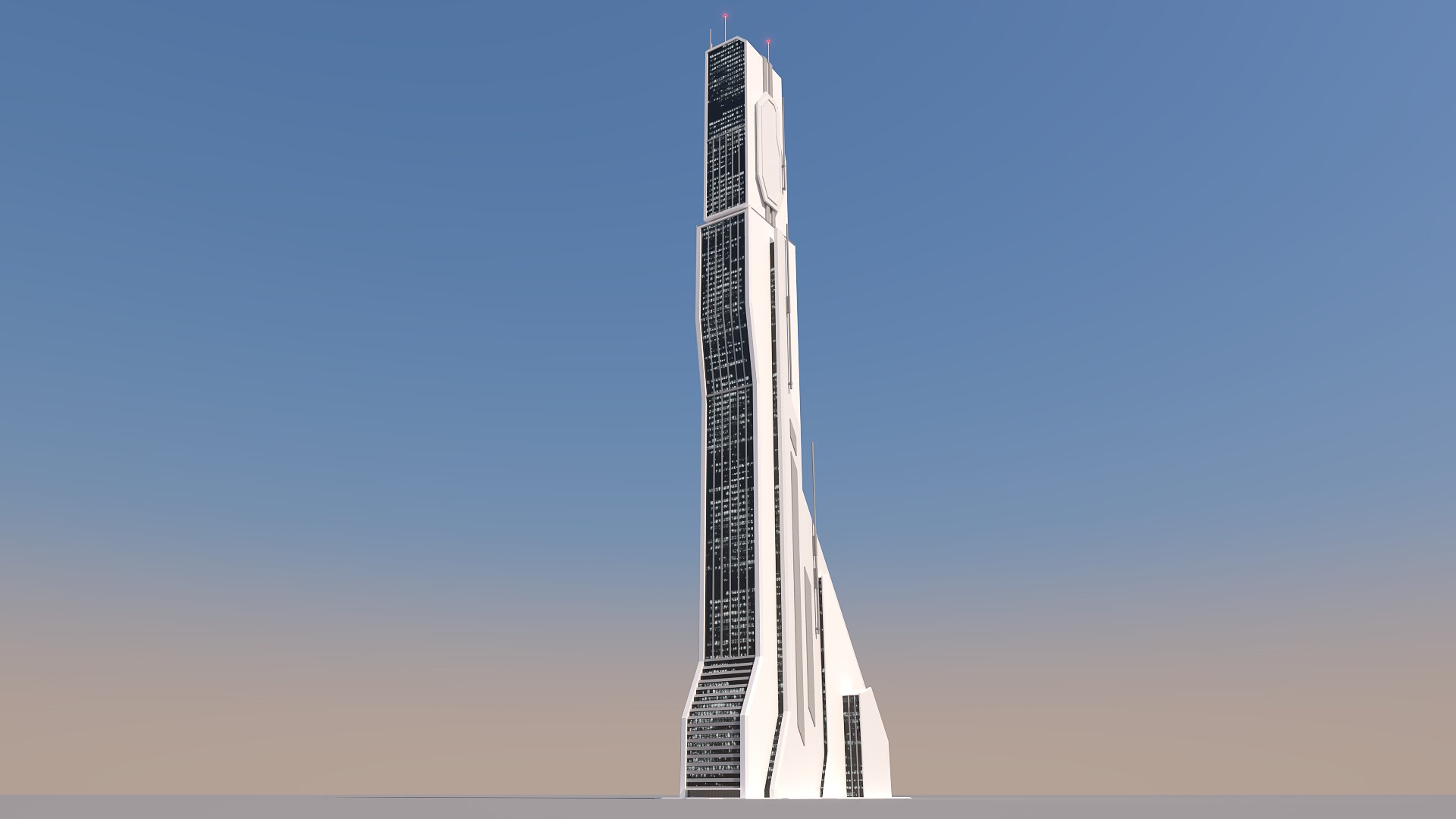 Futuristic Sci-Fi Skyscraper 04 - Low-Poly Model - TurboSquid 2186625