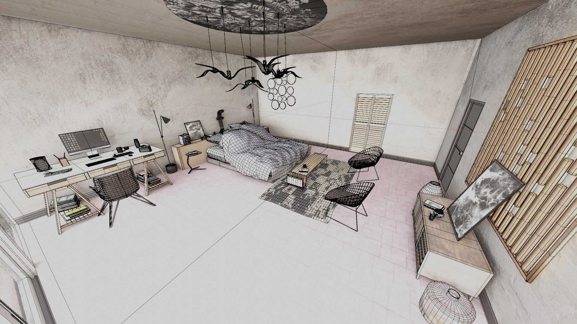 Modern VR Room Low Poly 57 Individual Model Baked Model - TurboSquid ...