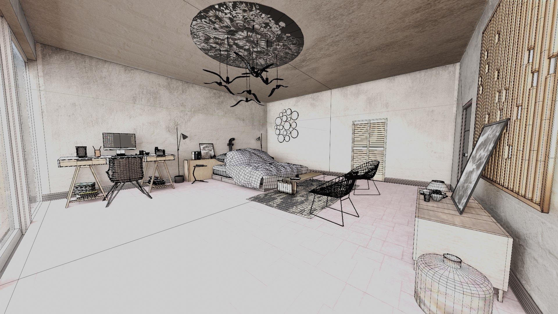 Modern VR room Low poly 57 individual model Baked model - TurboSquid ...