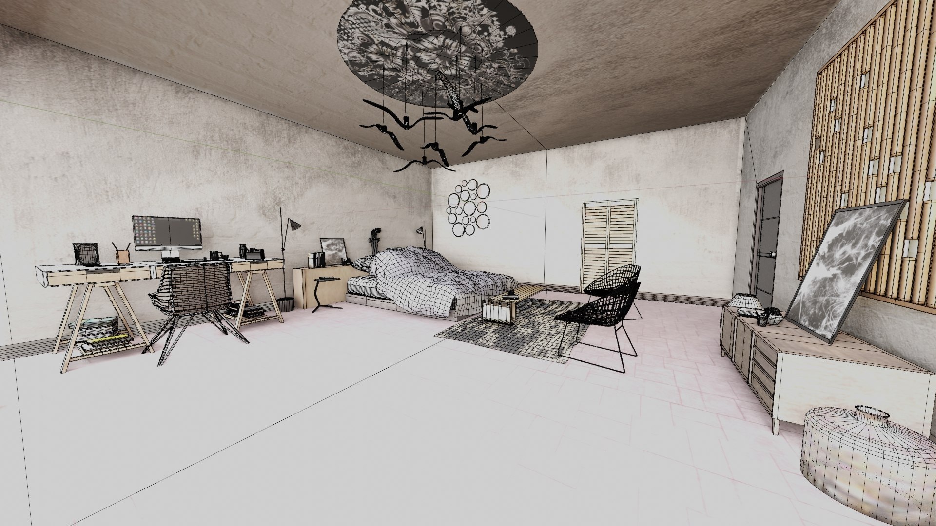 Modern VR room Low poly 57 individual model Baked model - TurboSquid ...