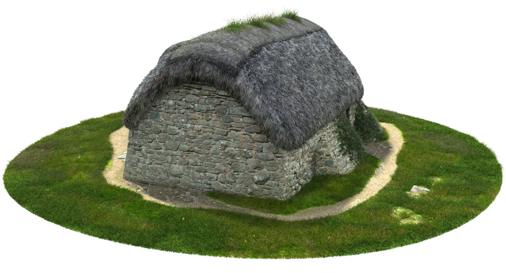 3d model medieval stone house