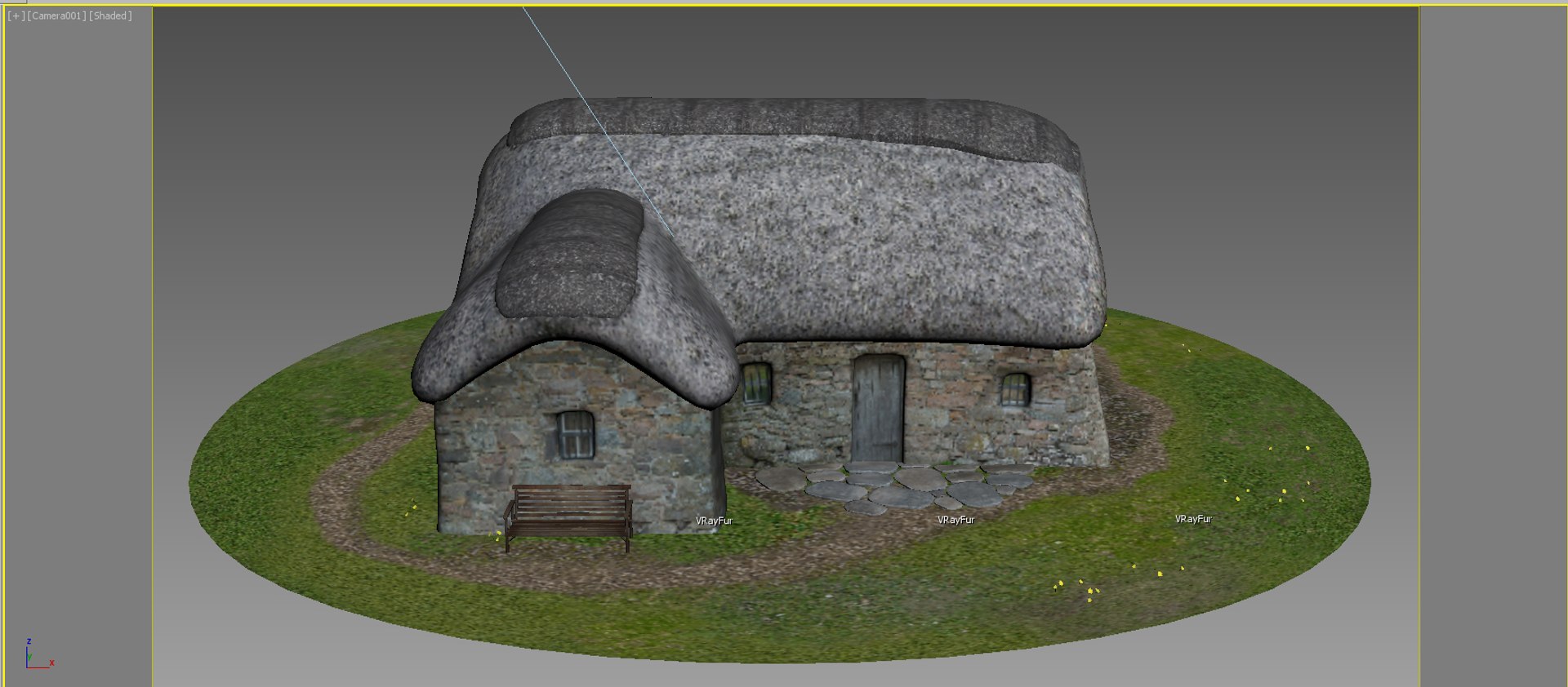 3d model medieval stone house