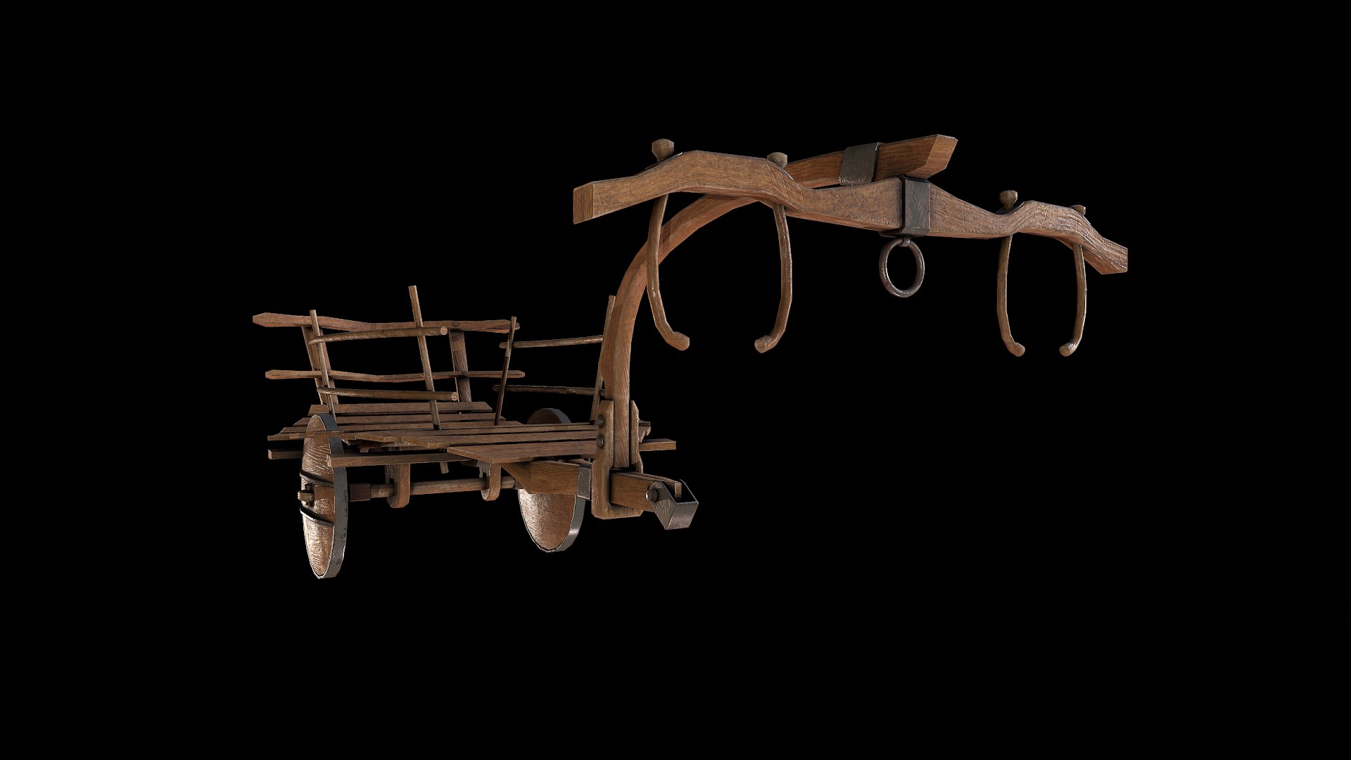 Wooden Medieval Ox Cart 3D Model - TurboSquid 1746729