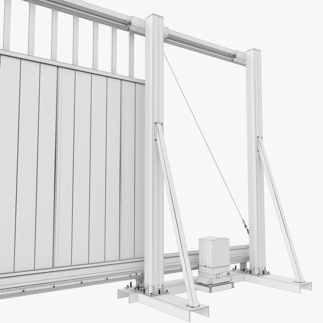 Automatic Sliding Gate Grid 3D Model - TurboSquid 1272950