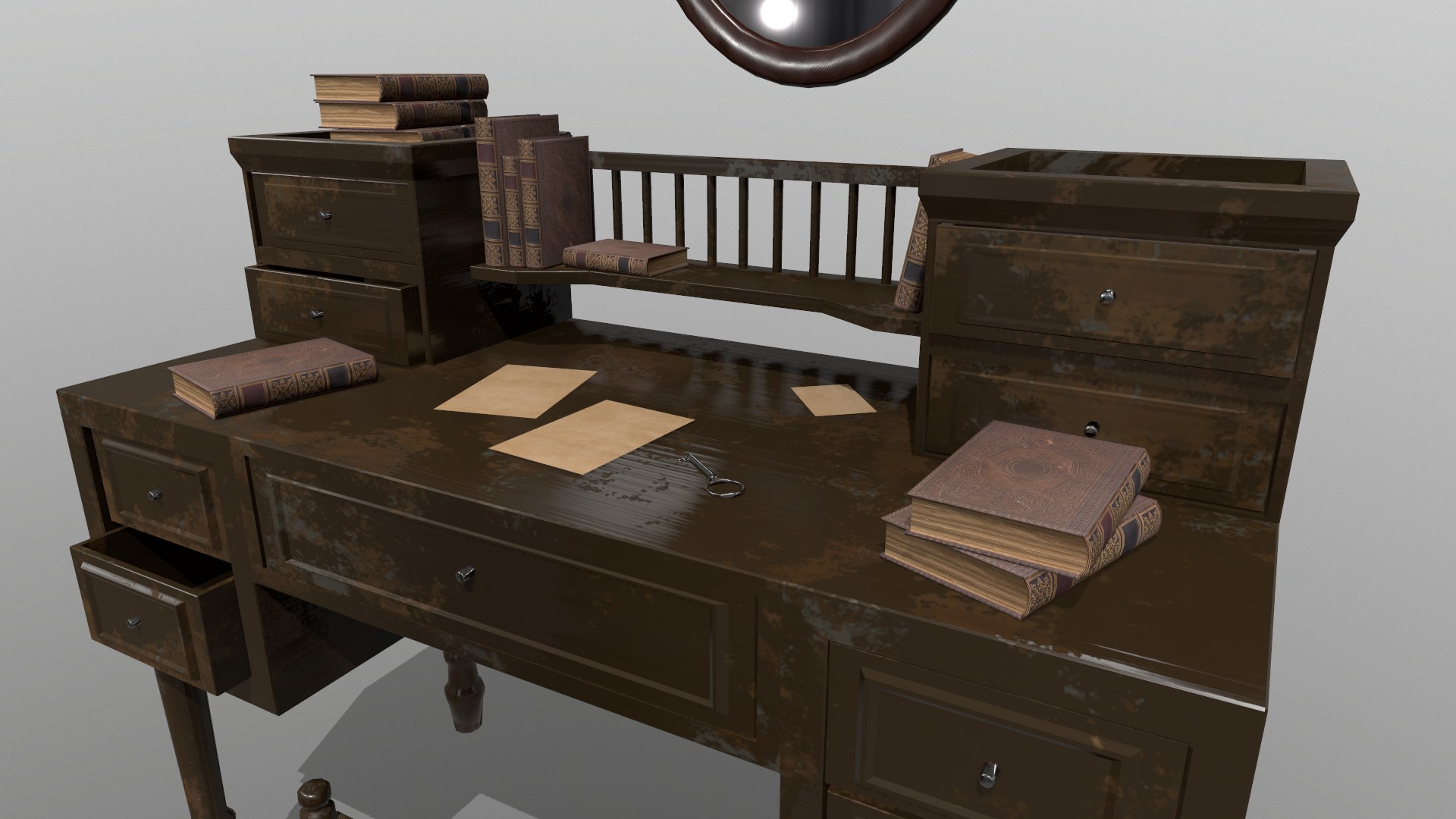 Writing Desk 3D model - TurboSquid 1725885