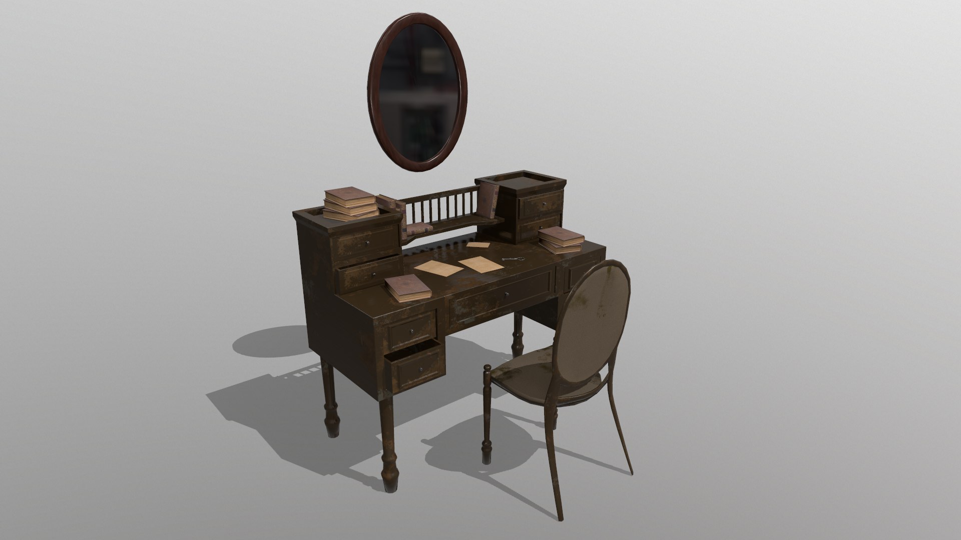 Writing Desk 3D model - TurboSquid 1725885