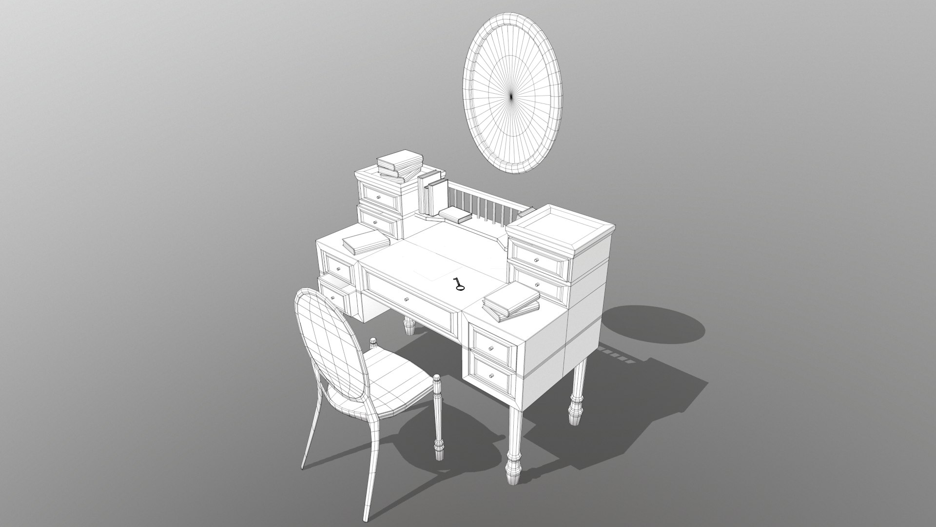 Writing Desk 3D model - TurboSquid 1725885