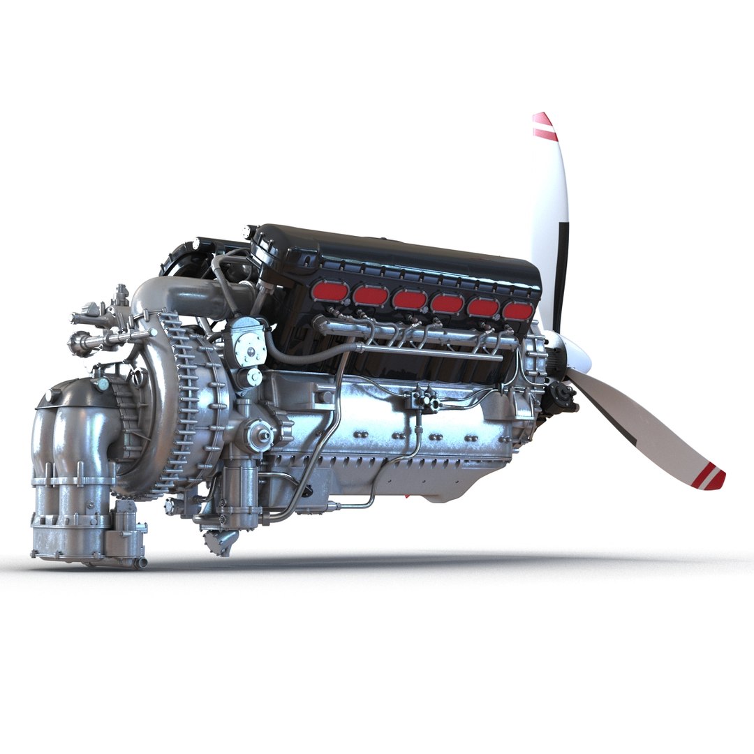 Piston aero engine 2 model - TurboSquid 1558731