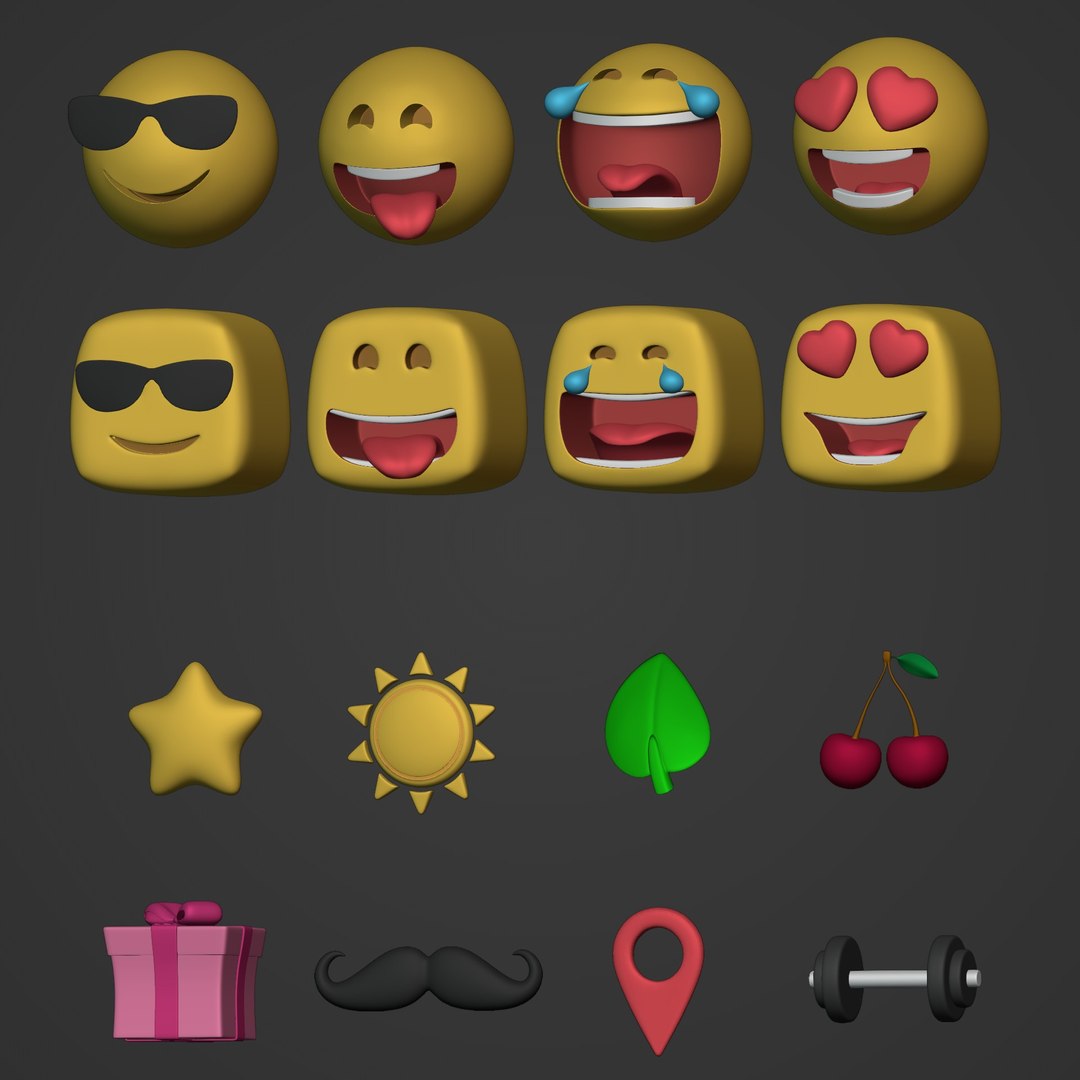 3D Smileys And Icons Pack - TurboSquid 1849359