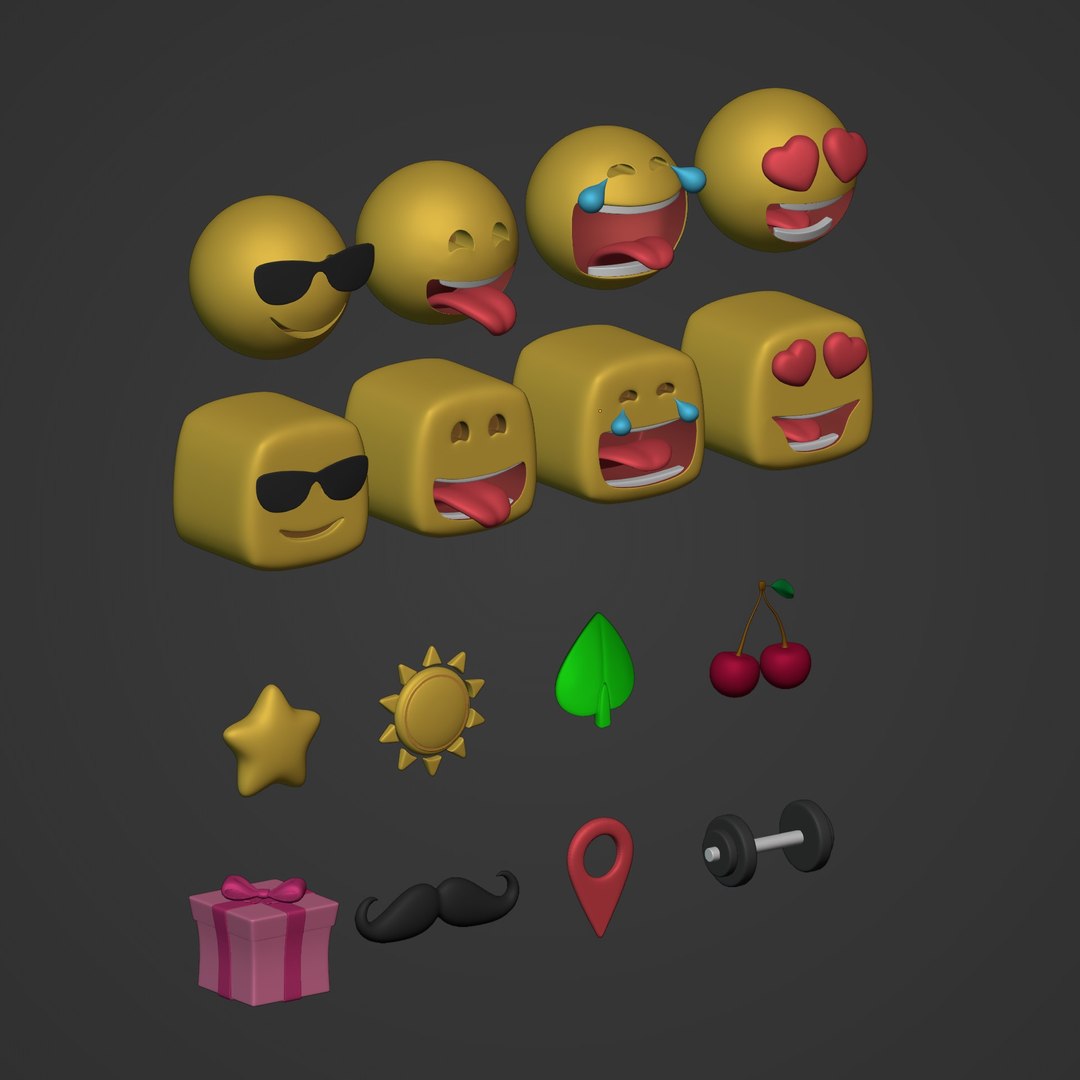 3D Smileys And Icons Pack - TurboSquid 1849359
