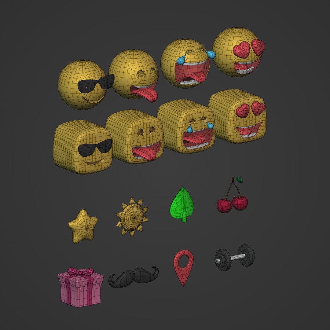 3D Smileys And Icons Pack - TurboSquid 1849359