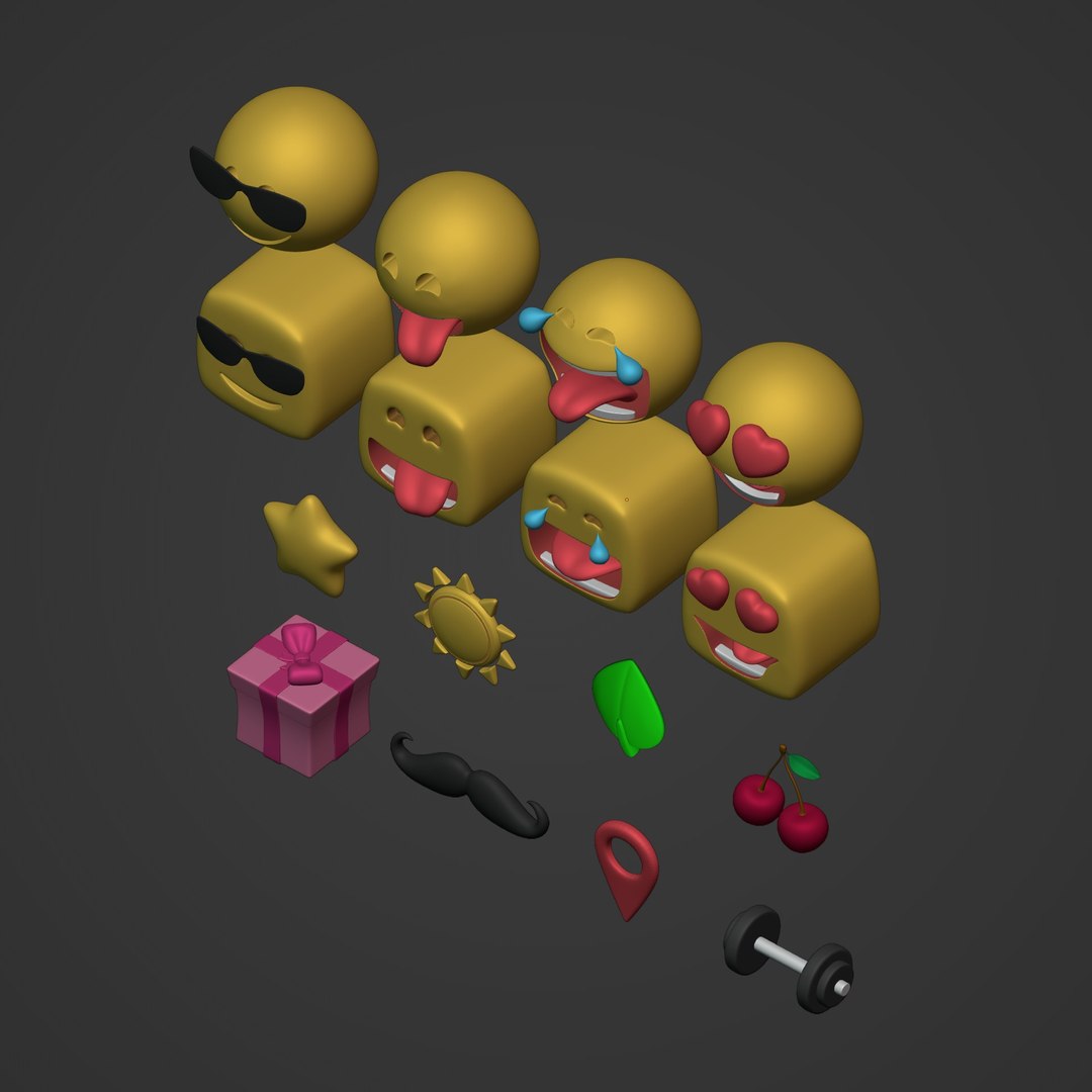 3D Smileys And Icons Pack - TurboSquid 1849359