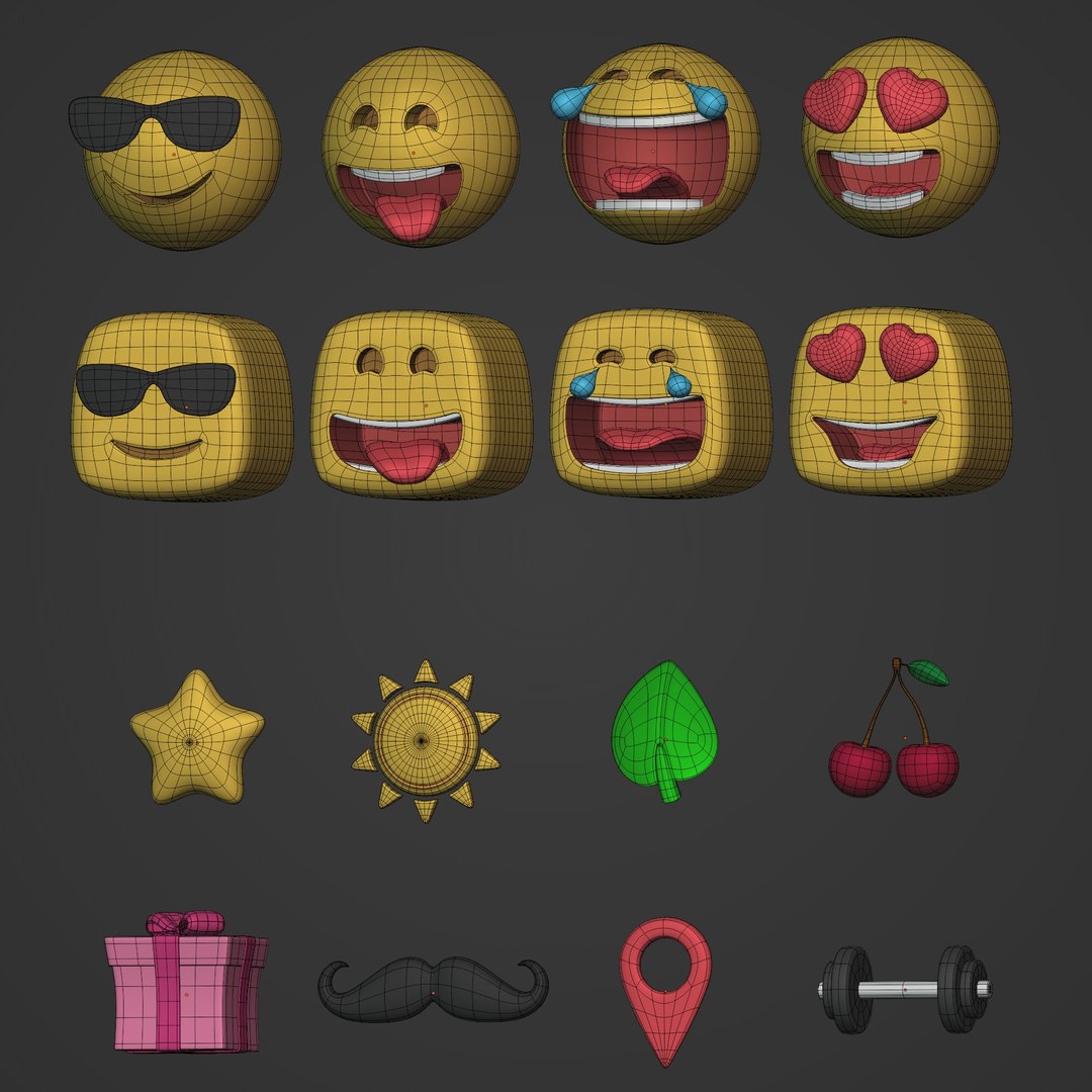3D Smileys And Icons Pack - TurboSquid 1849359