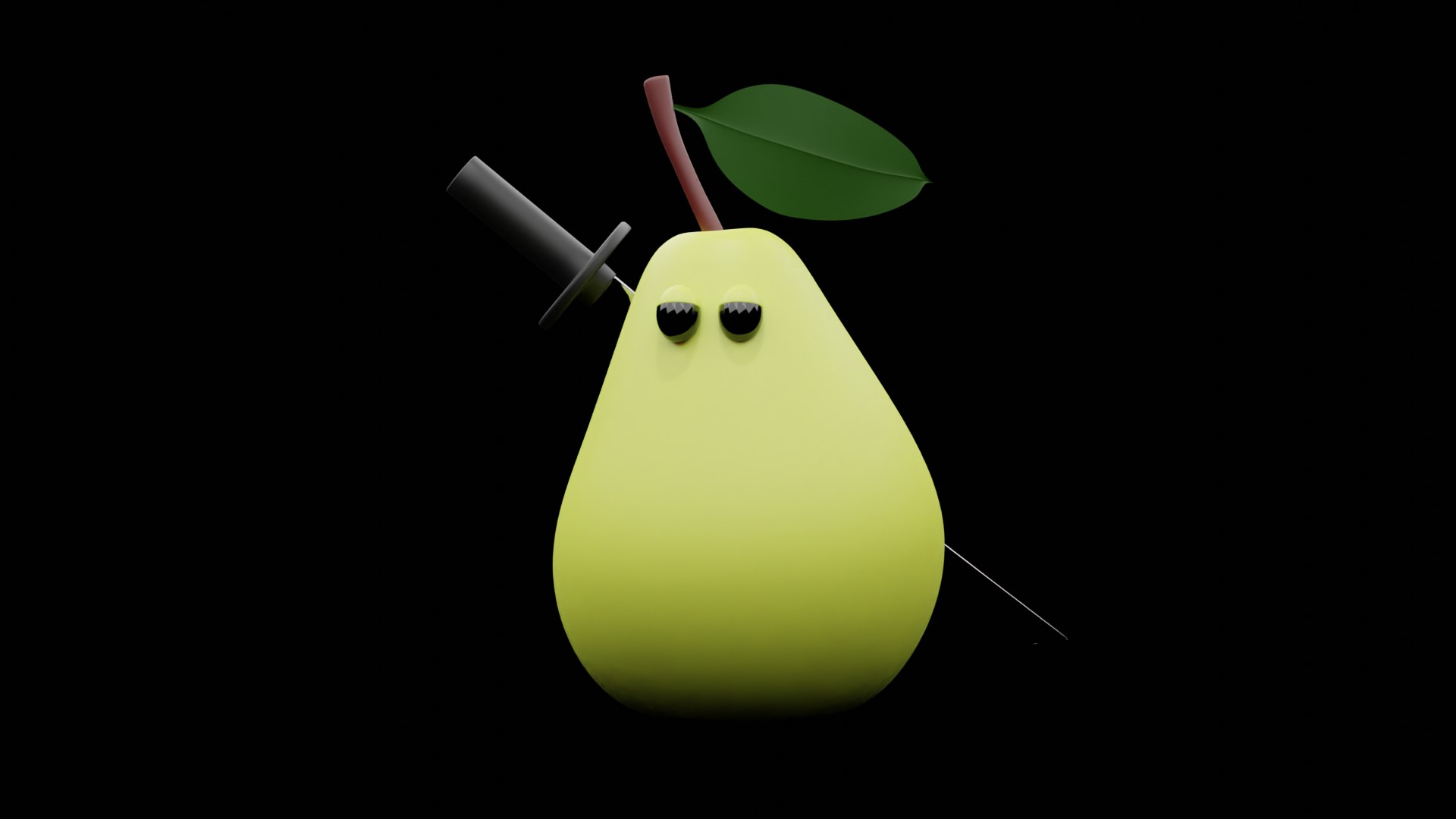 Pear Ninja Cartoon 3D 3D Model - TurboSquid 1841696