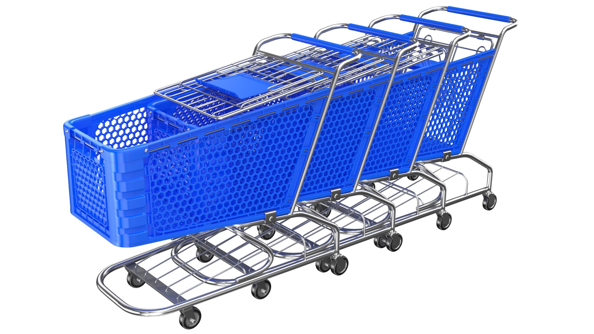 3D Two Detailed Shopping Carts - TurboSquid 2009632