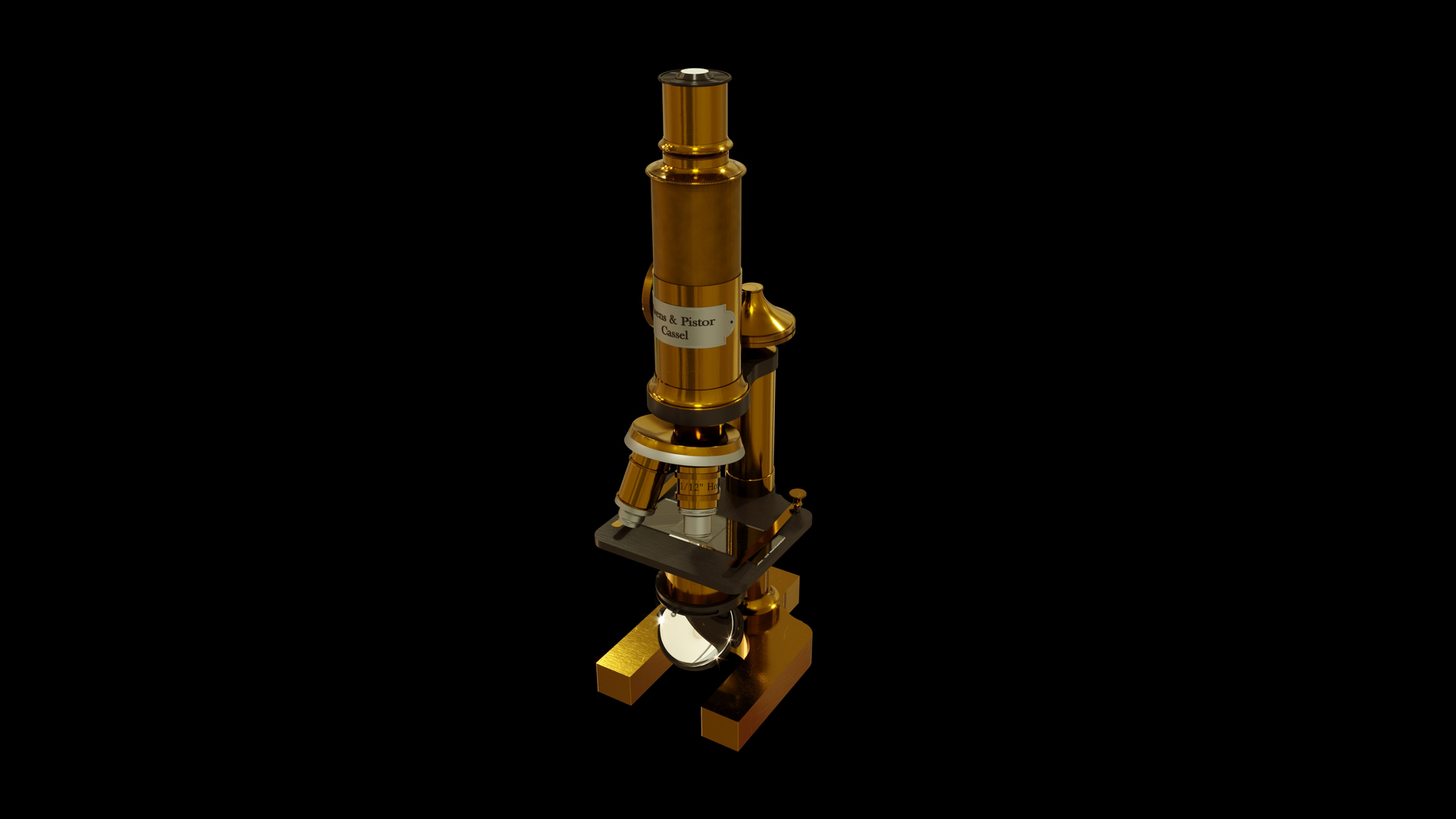 3D Antique Brass Microscope - TurboSquid 1646118
