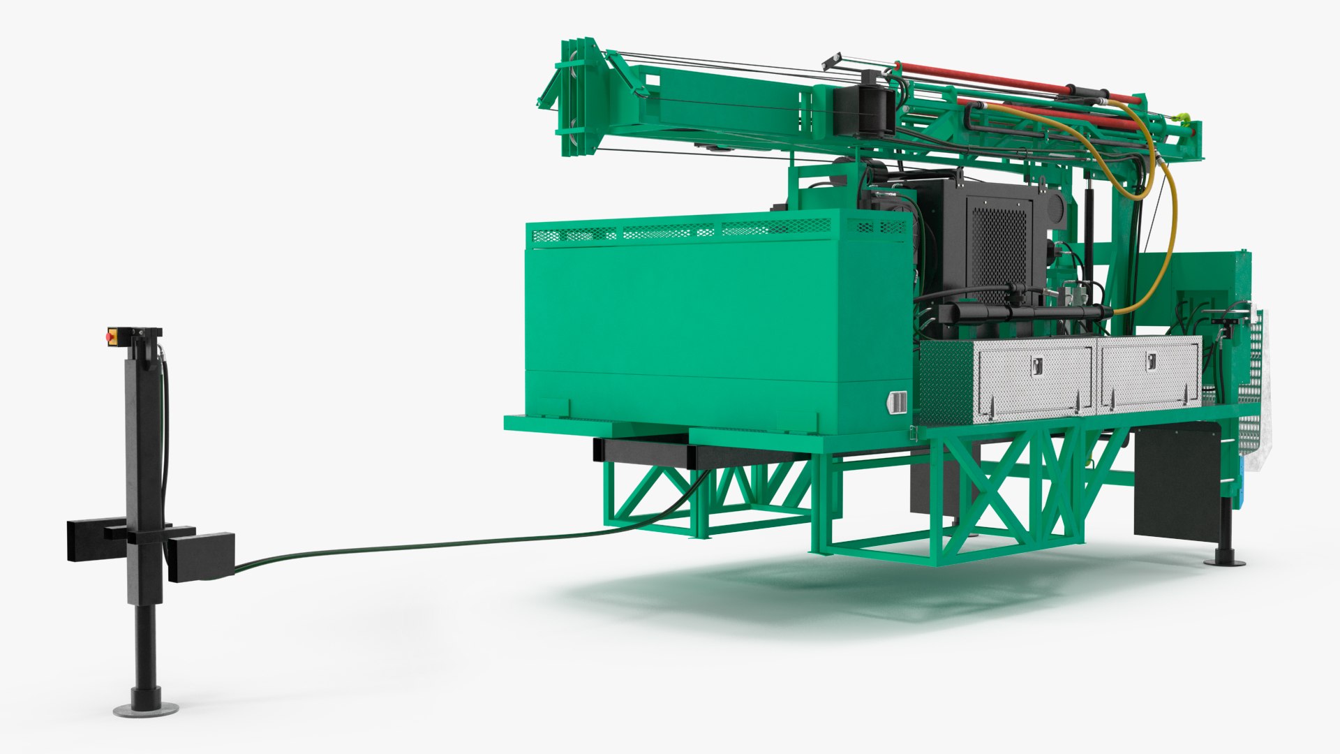 3D Mobile International Drilling Rig Of Mechanical Type Green Model ...