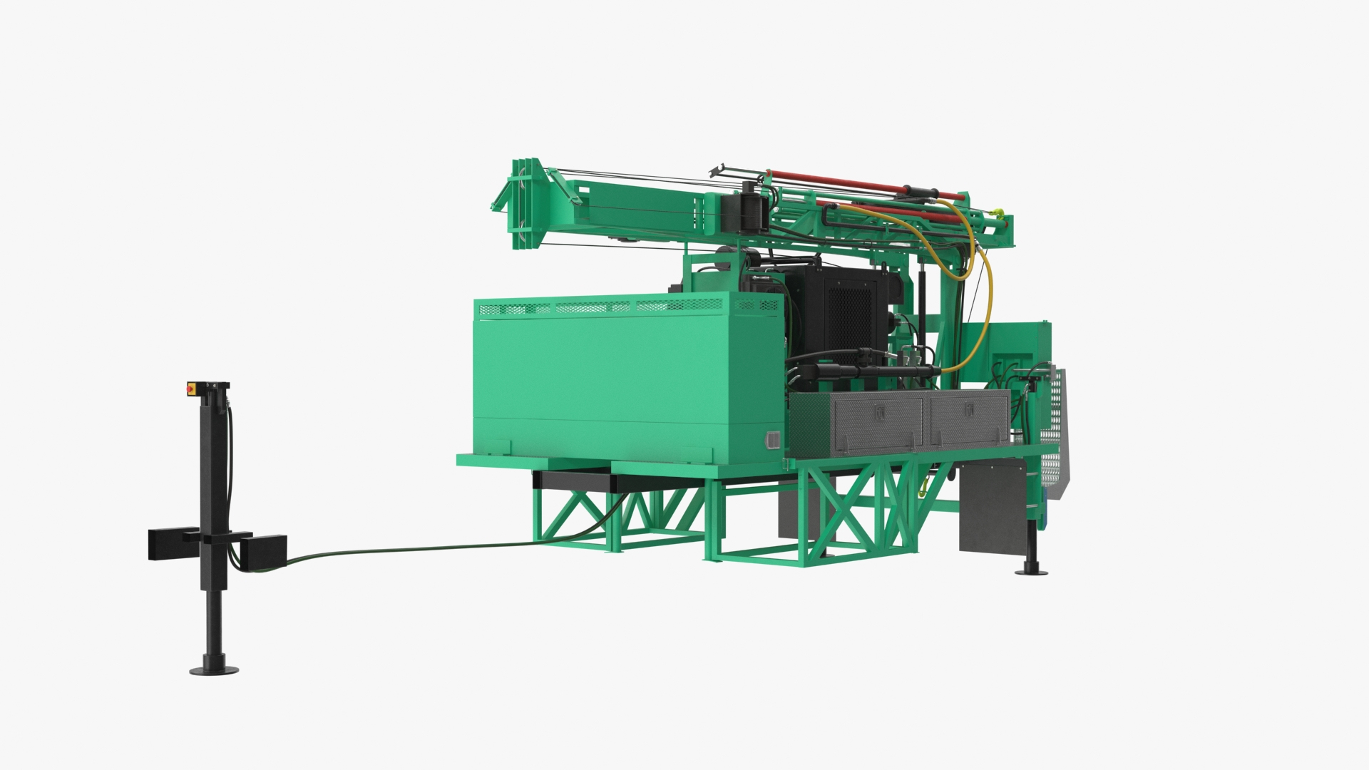 3D Mobile International Drilling Rig Of Mechanical Type Green Model ...