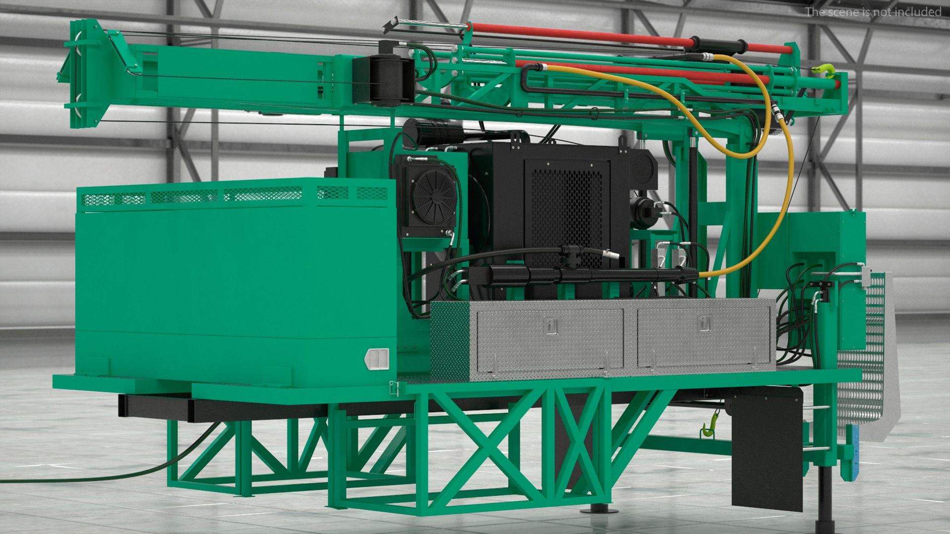 3D Mobile International Drilling Rig Of Mechanical Type Green Model ...