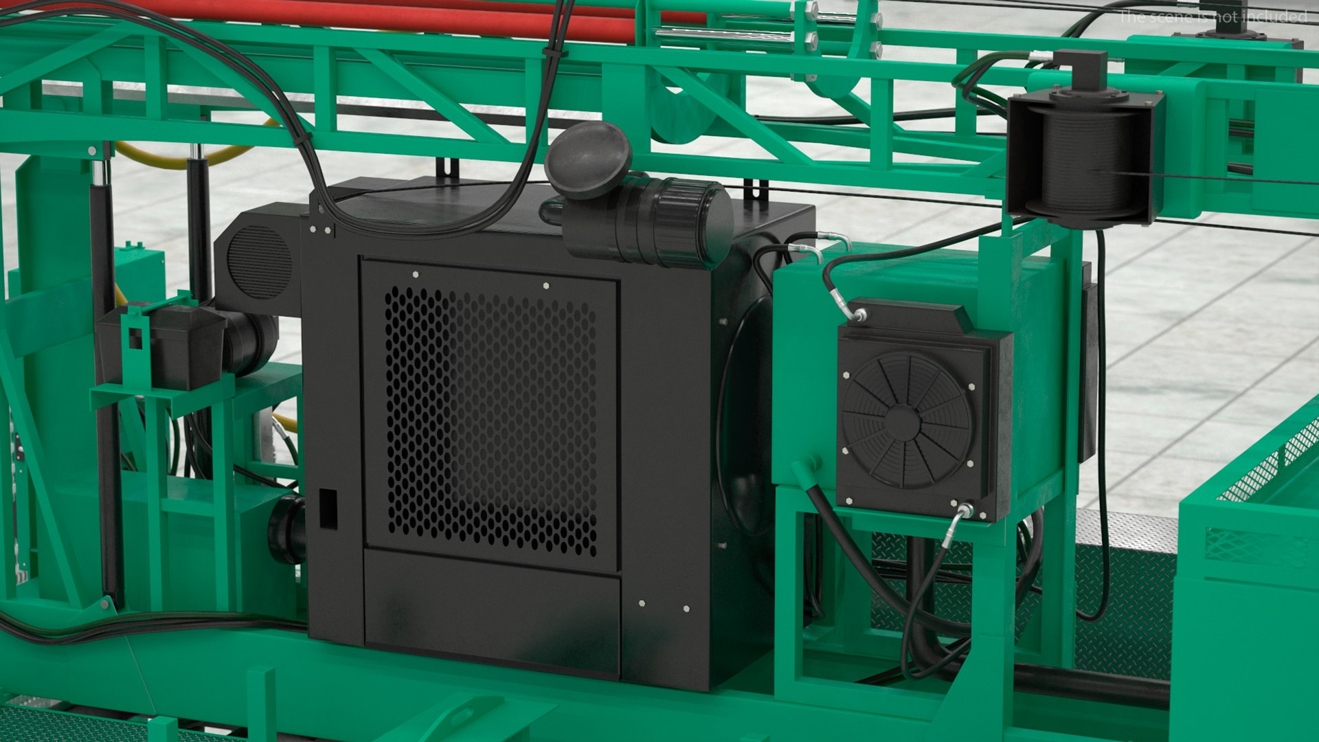 3D Mobile International Drilling Rig Of Mechanical Type Green Model ...