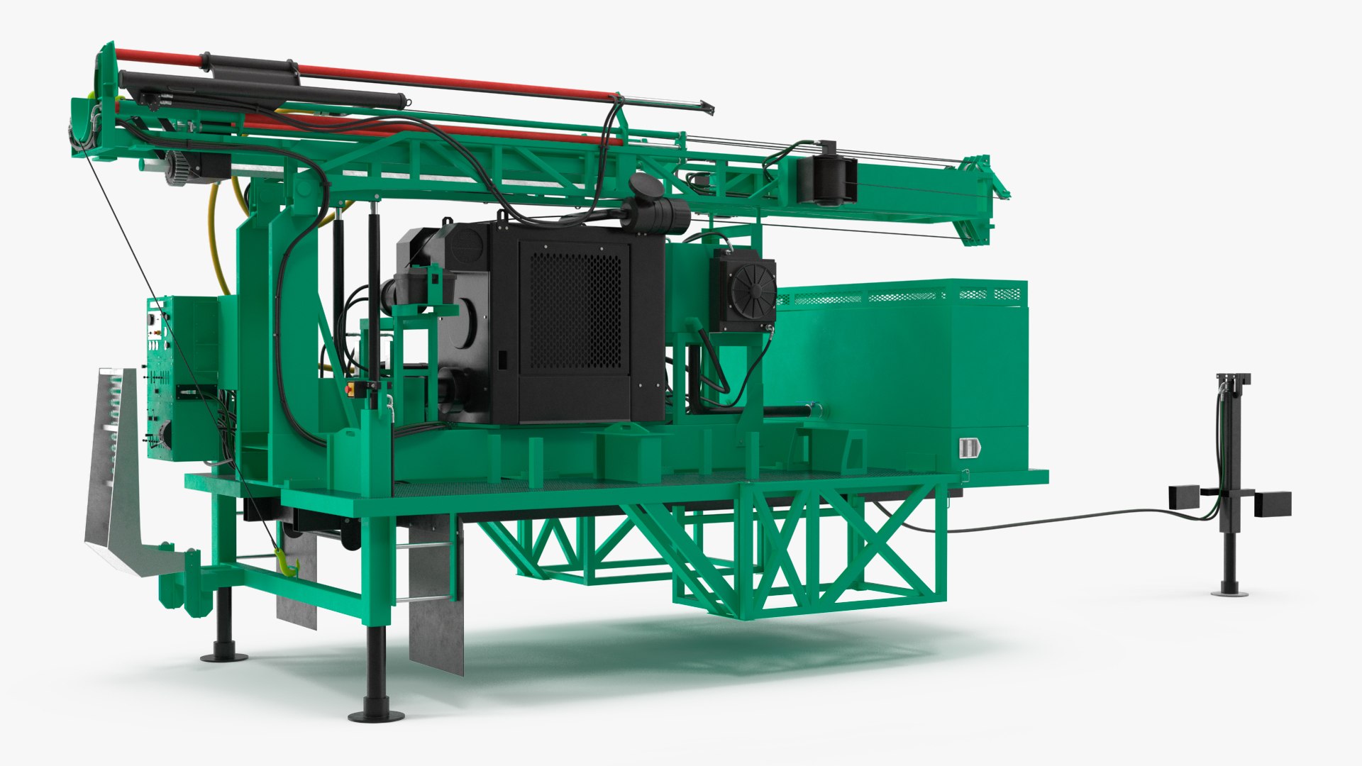 3D Mobile International Drilling Rig Of Mechanical Type Green Model ...