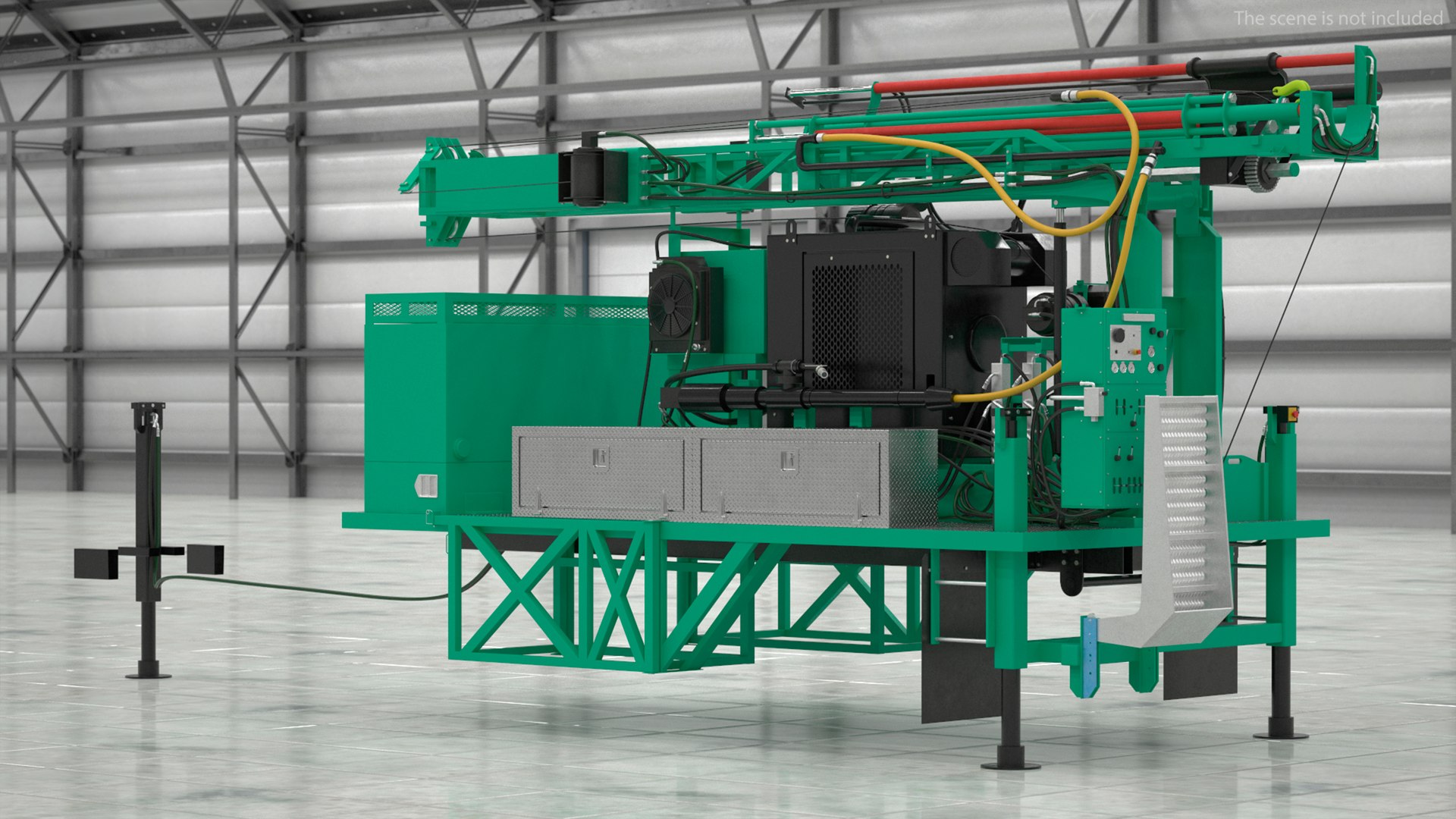 3D Mobile International Drilling Rig Of Mechanical Type Green Model ...