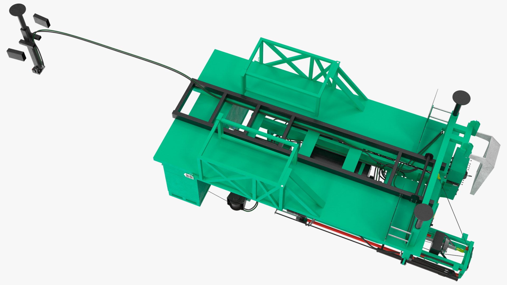 3D Mobile International Drilling Rig Of Mechanical Type Green Model ...