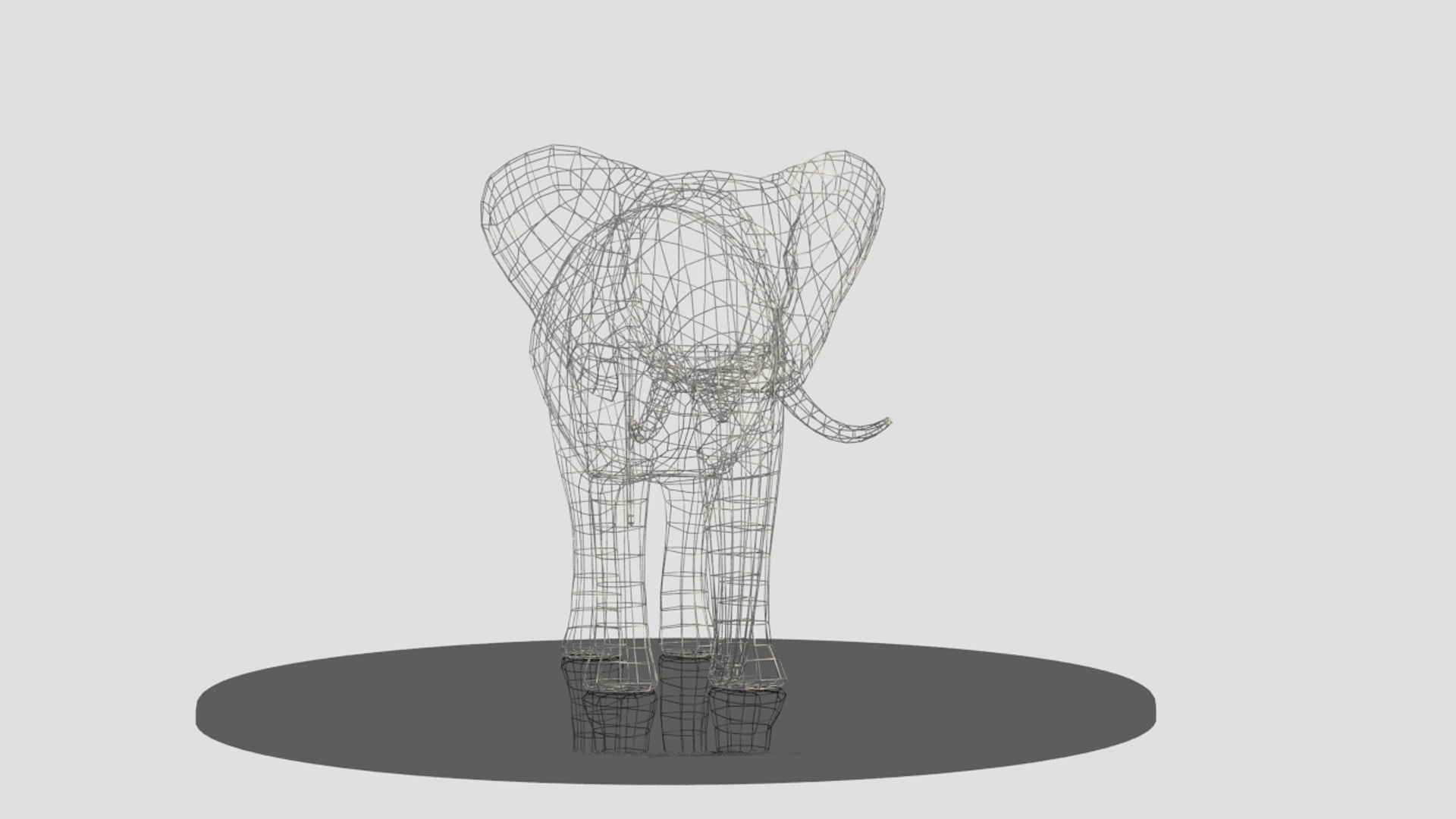 metal wire sculpture elephant 3d max