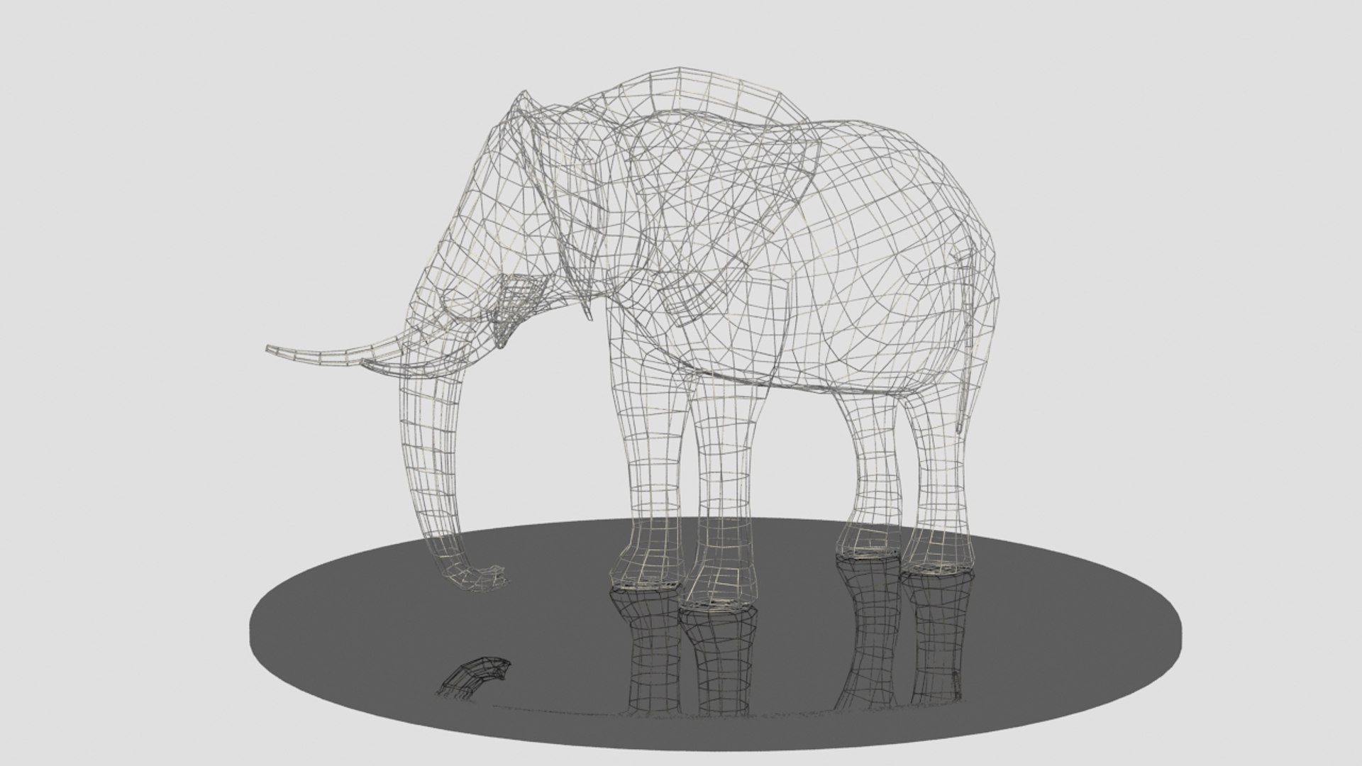 metal wire sculpture elephant 3d max