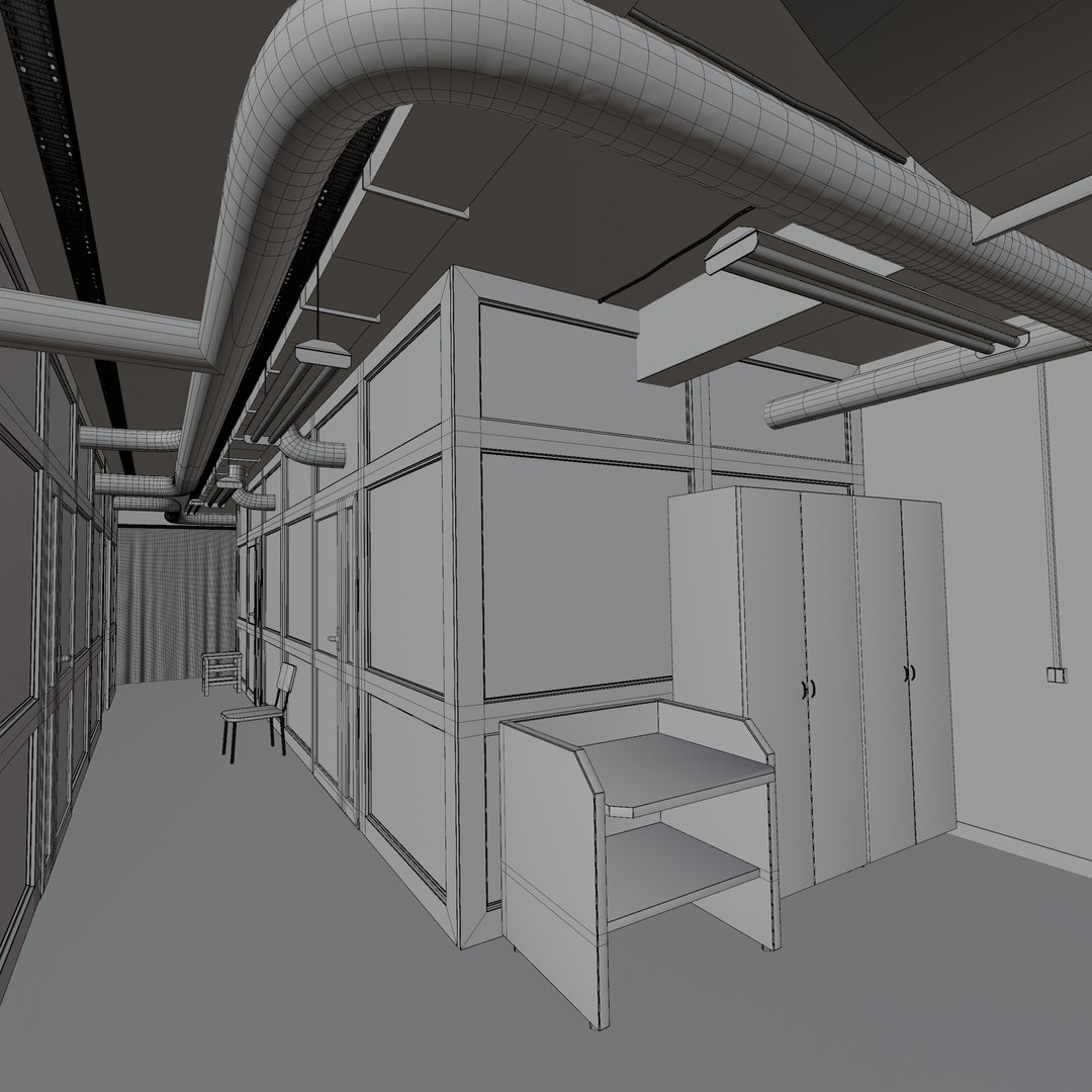 Medical Clinic Basement Hallway 3D Model - TurboSquid 1963047