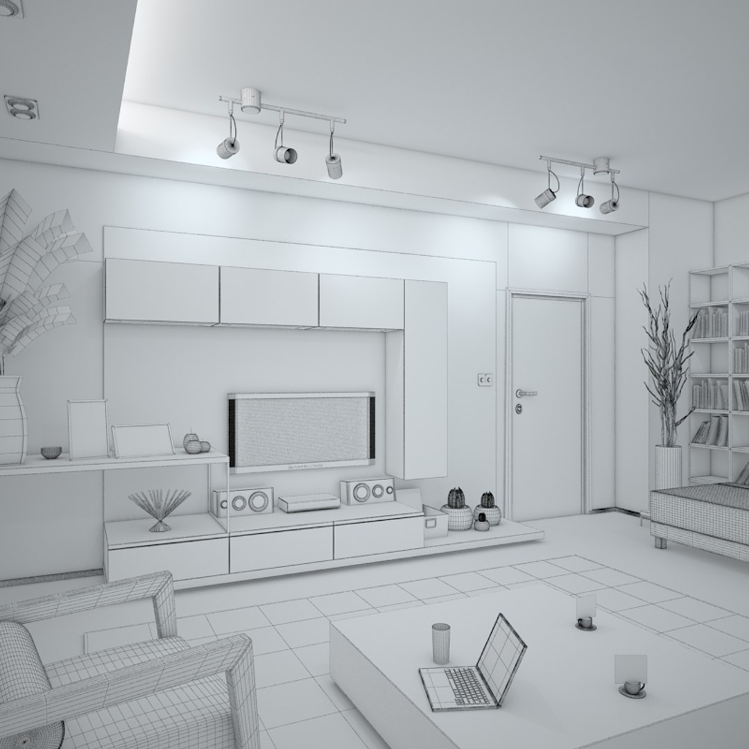 3d Interior Scene Living Room