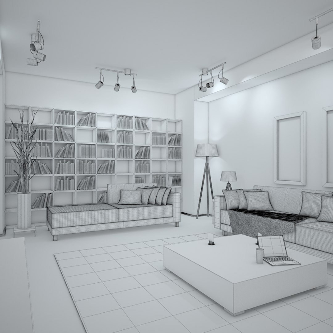 3d Interior Scene Living Room