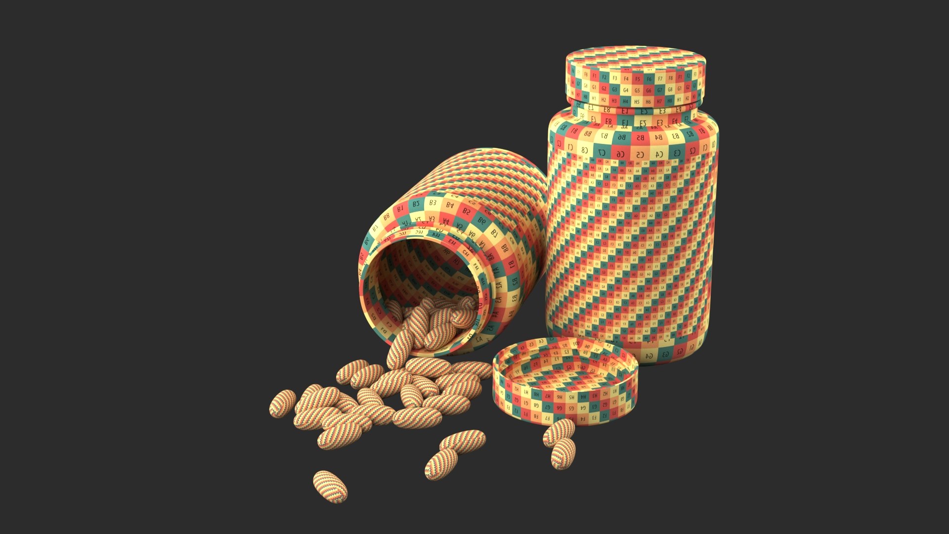 Medicine Bottle With Pills Model - TurboSquid 2151590