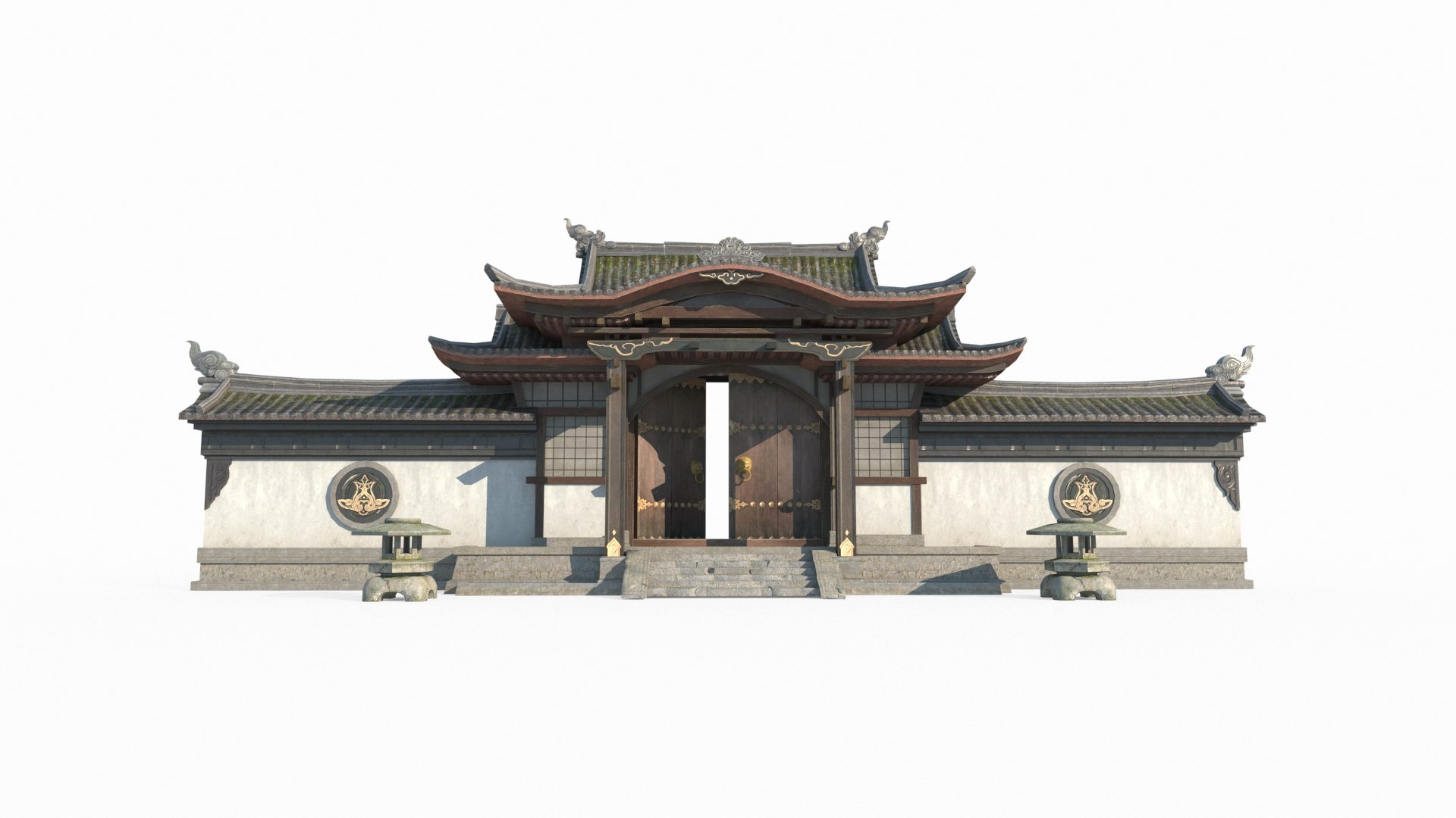 Gate Of Ancient Asian Architecture Model - TurboSquid 2057836